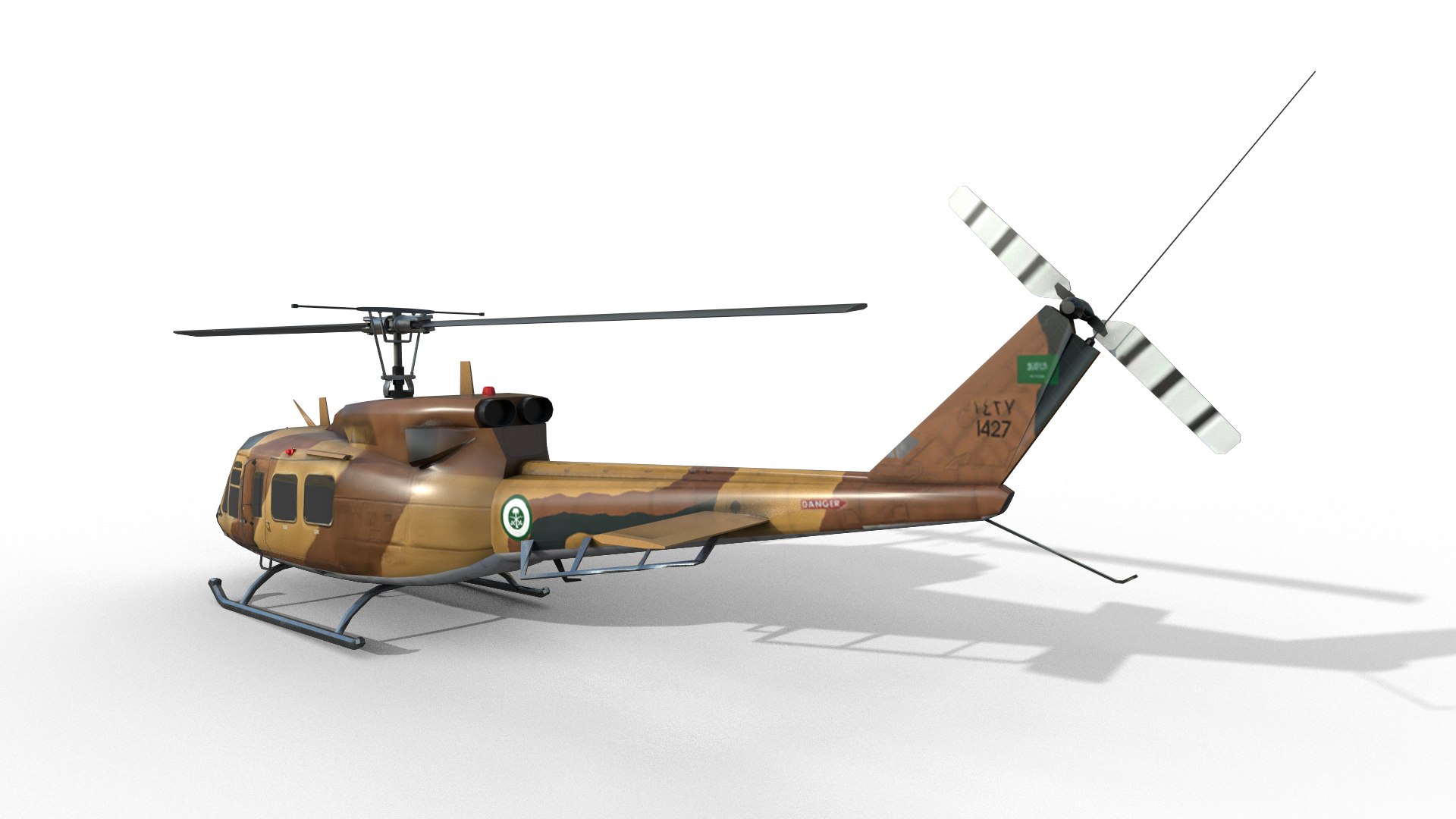 B212 Saudi Arabia Helicopter 3D Model - TurboSquid 2189046