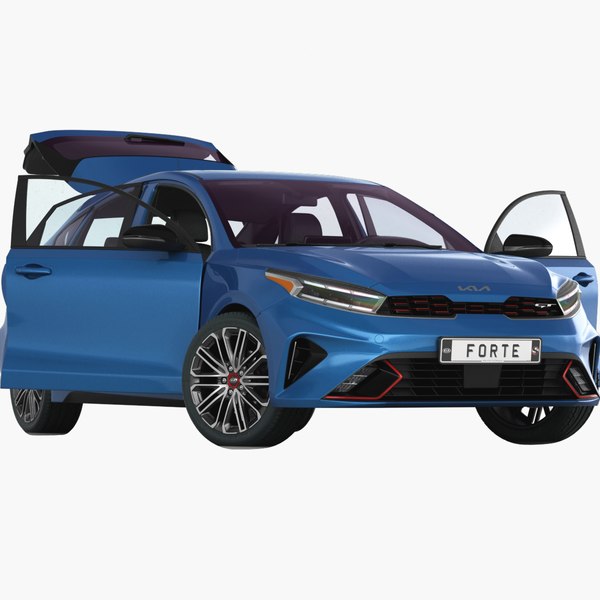 Kia Forte GT Hatchback 2022 Opening doors and trunk3Dモデル - TurboSquid ...