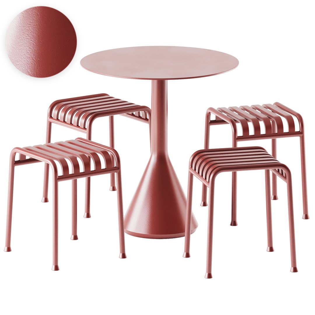 3D Hay Palissade Collection Cone Table And Stool - TurboSquid 2051043