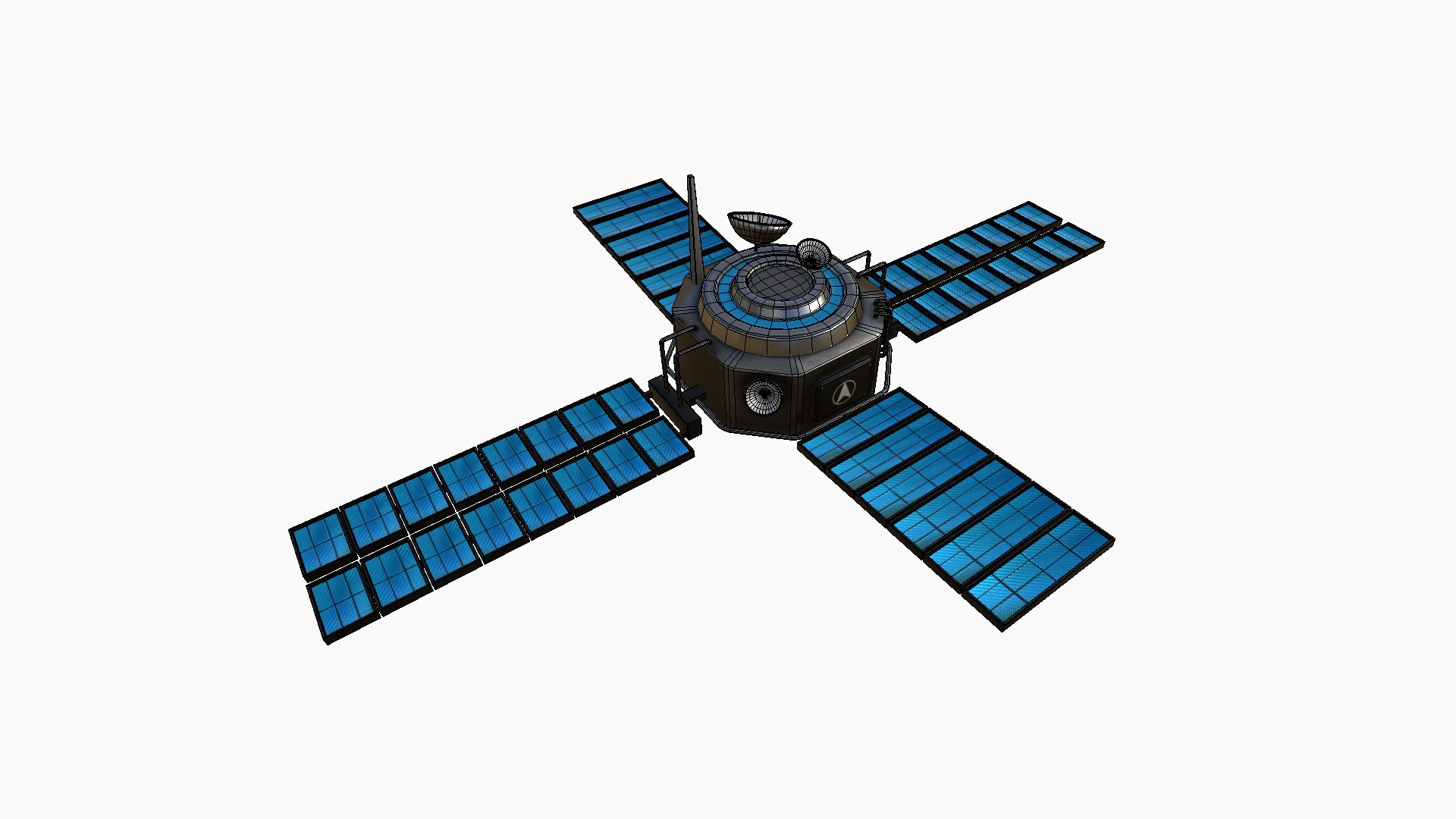 3D Satellite H05 Steel Blue - SciFi Space Design Model - TurboSquid 2227360