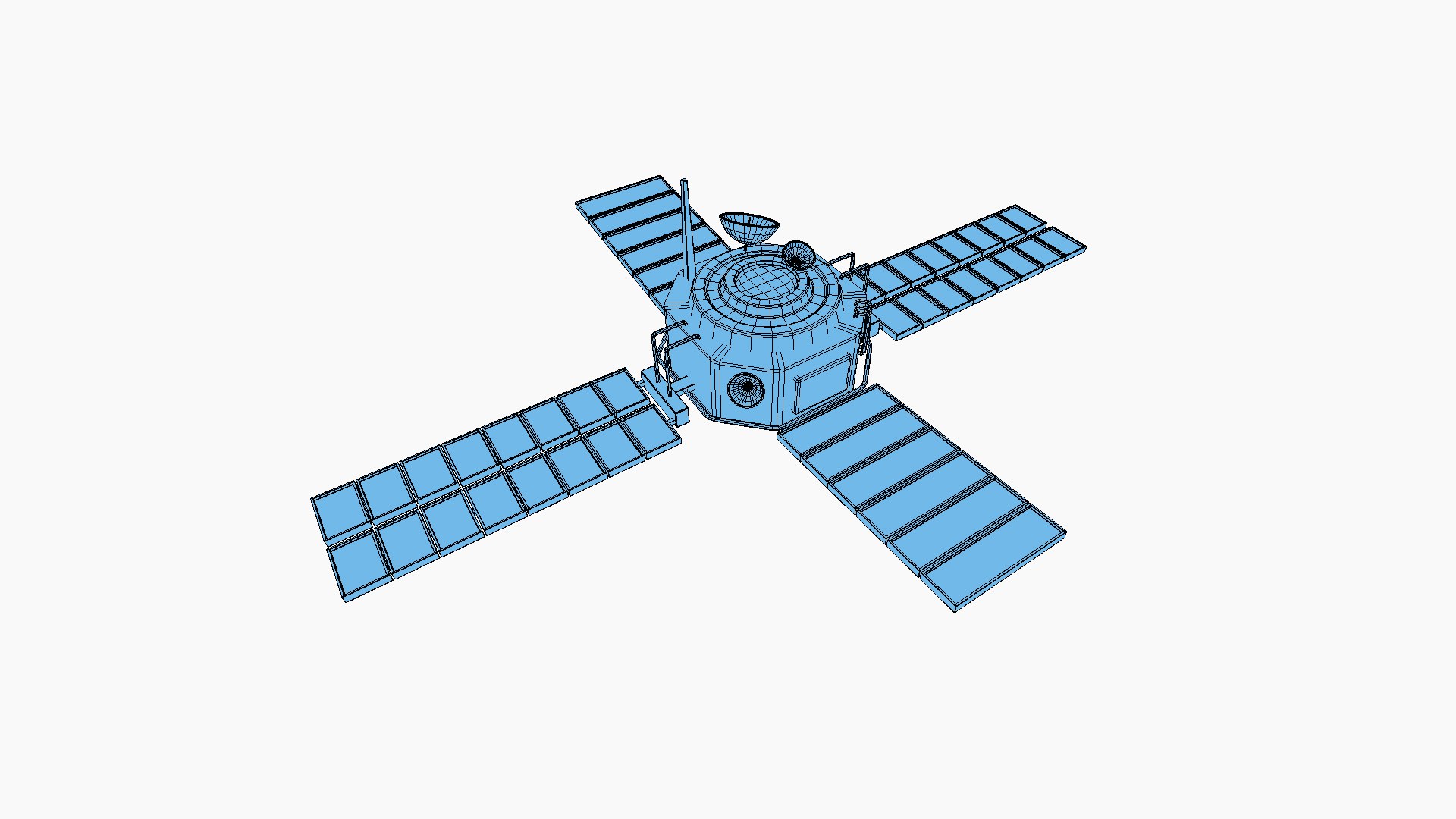 3D Satellite H05 Steel Blue - SciFi Space Design Model - TurboSquid 2227360