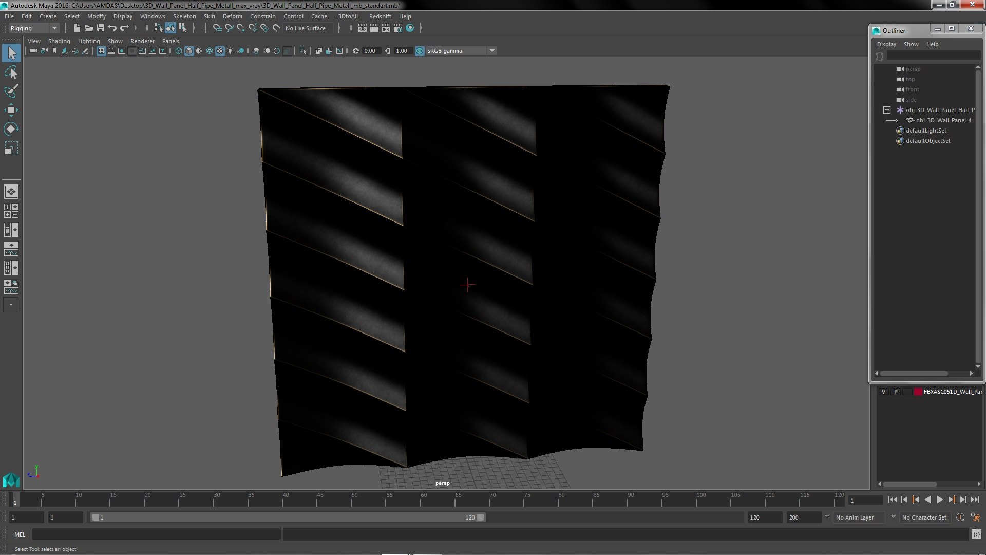 3D Wall Panel Half Pipe Metal 3D - TurboSquid 1907960