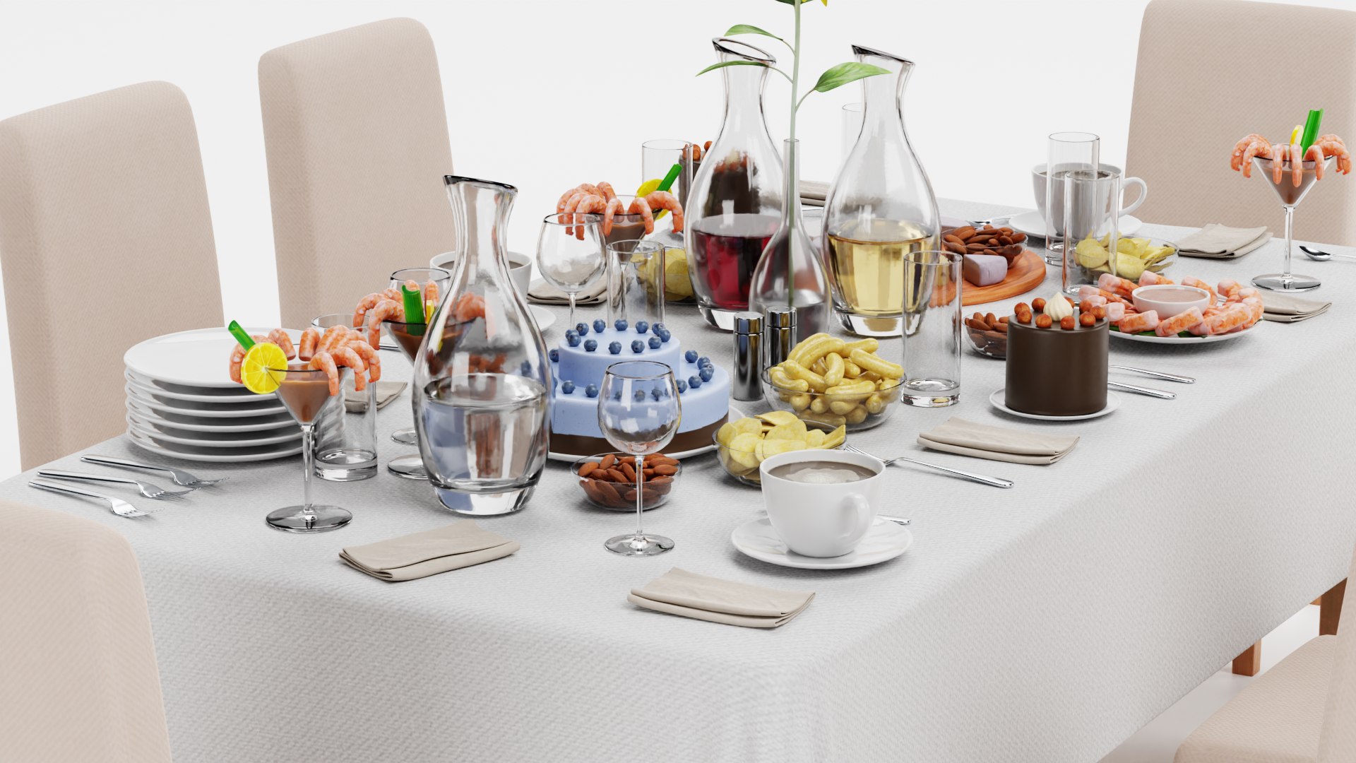 Party Table 3D - TurboSquid 1962089