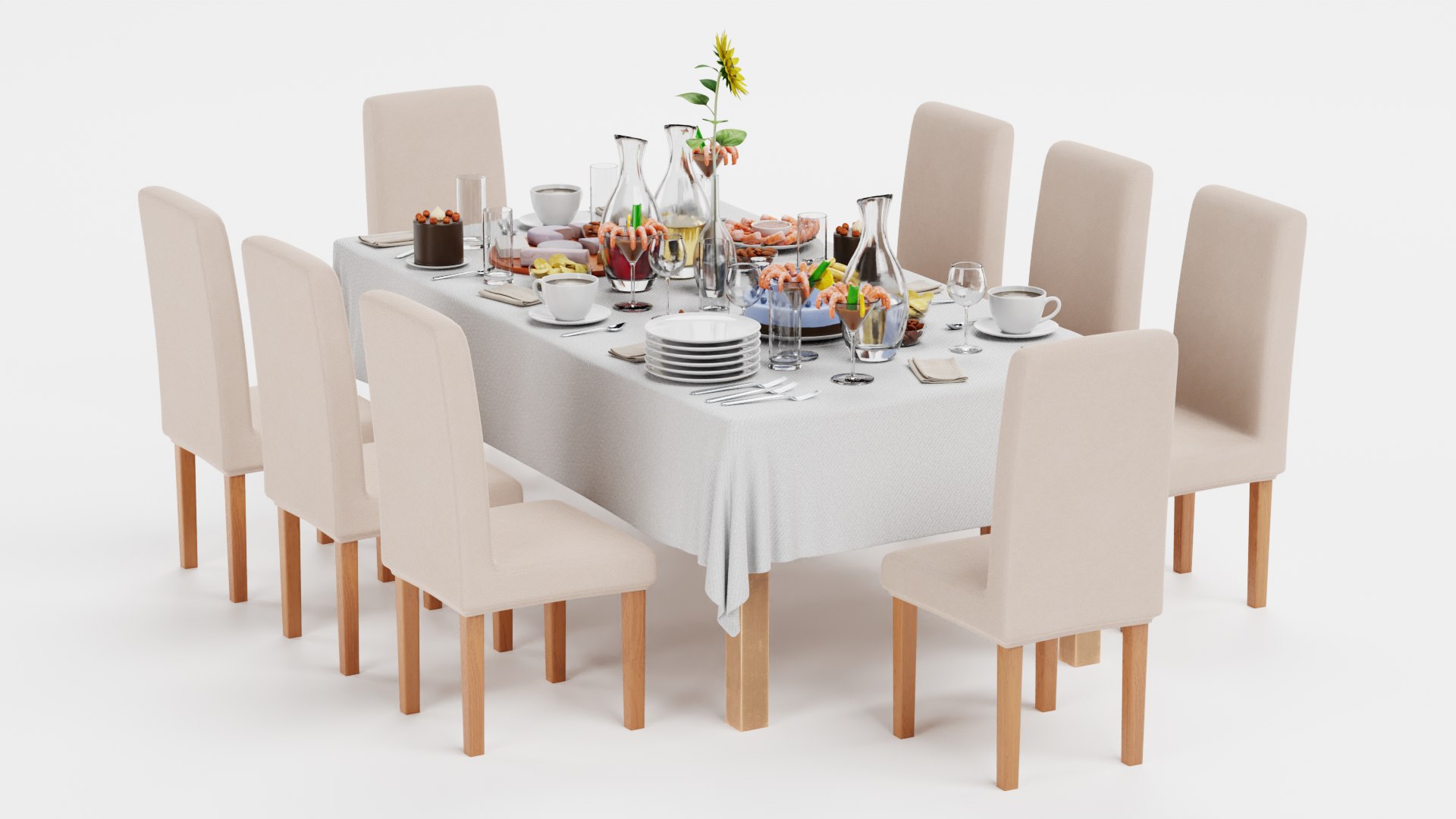 Party Table 3D - TurboSquid 1962089