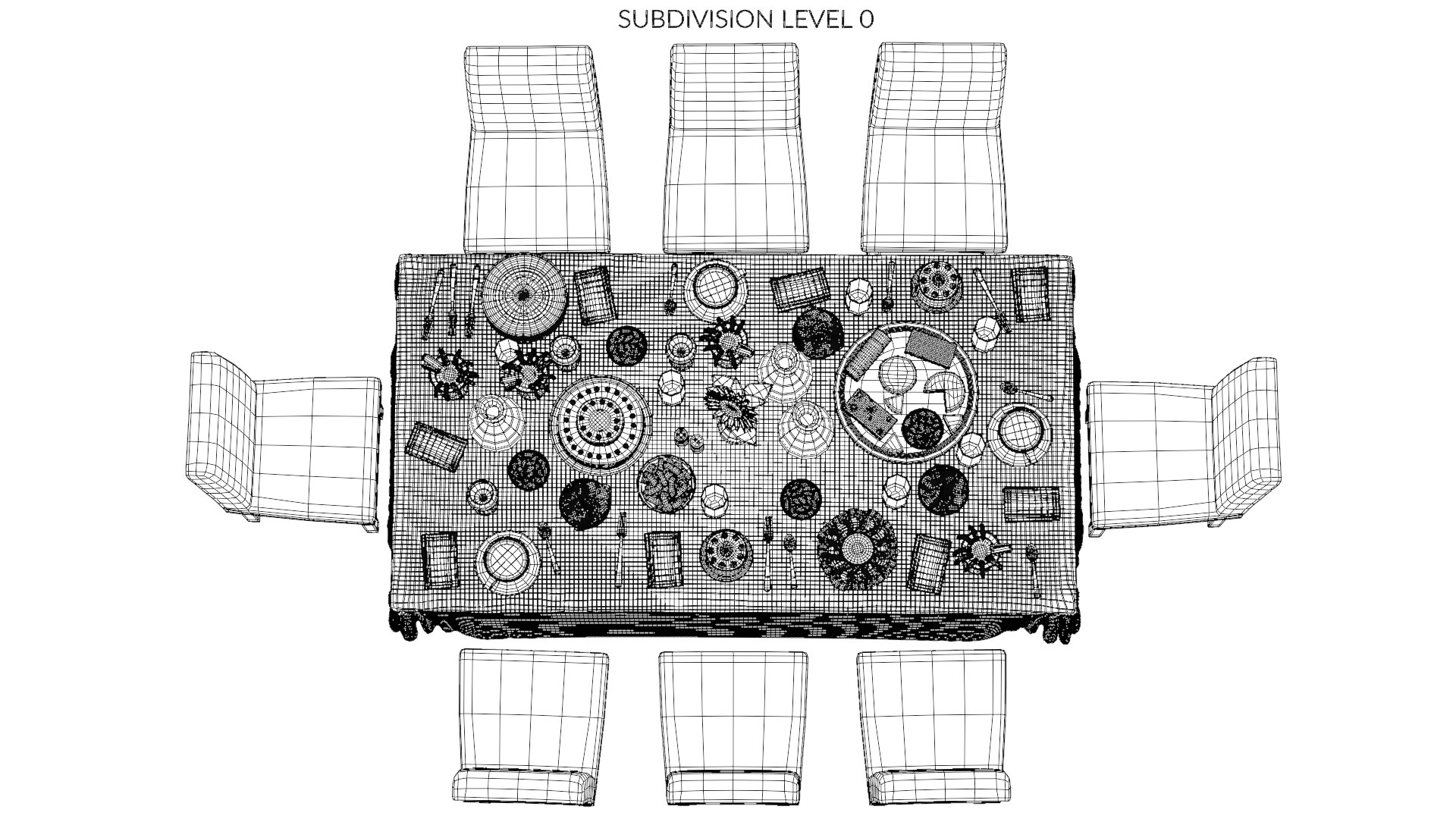 Party Table 3D - TurboSquid 1962089