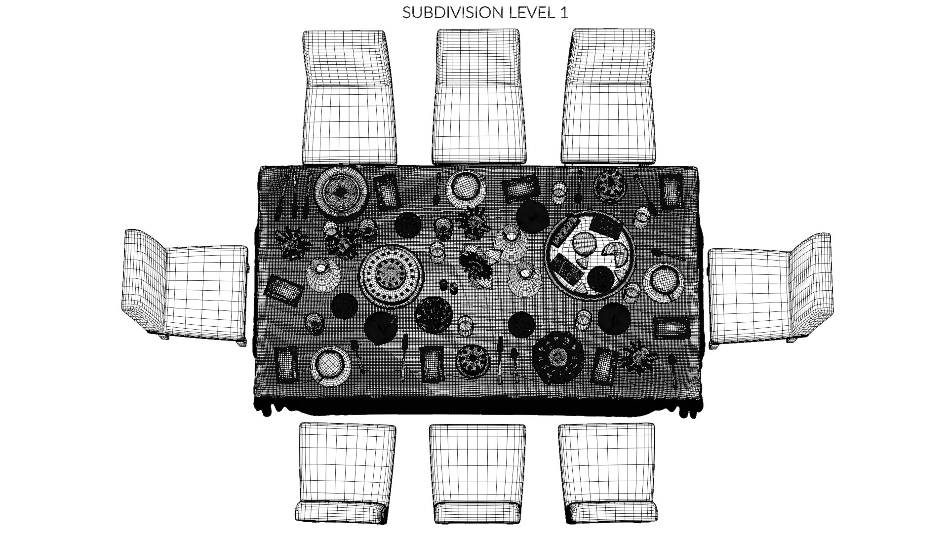Party Table 3D - TurboSquid 1962089