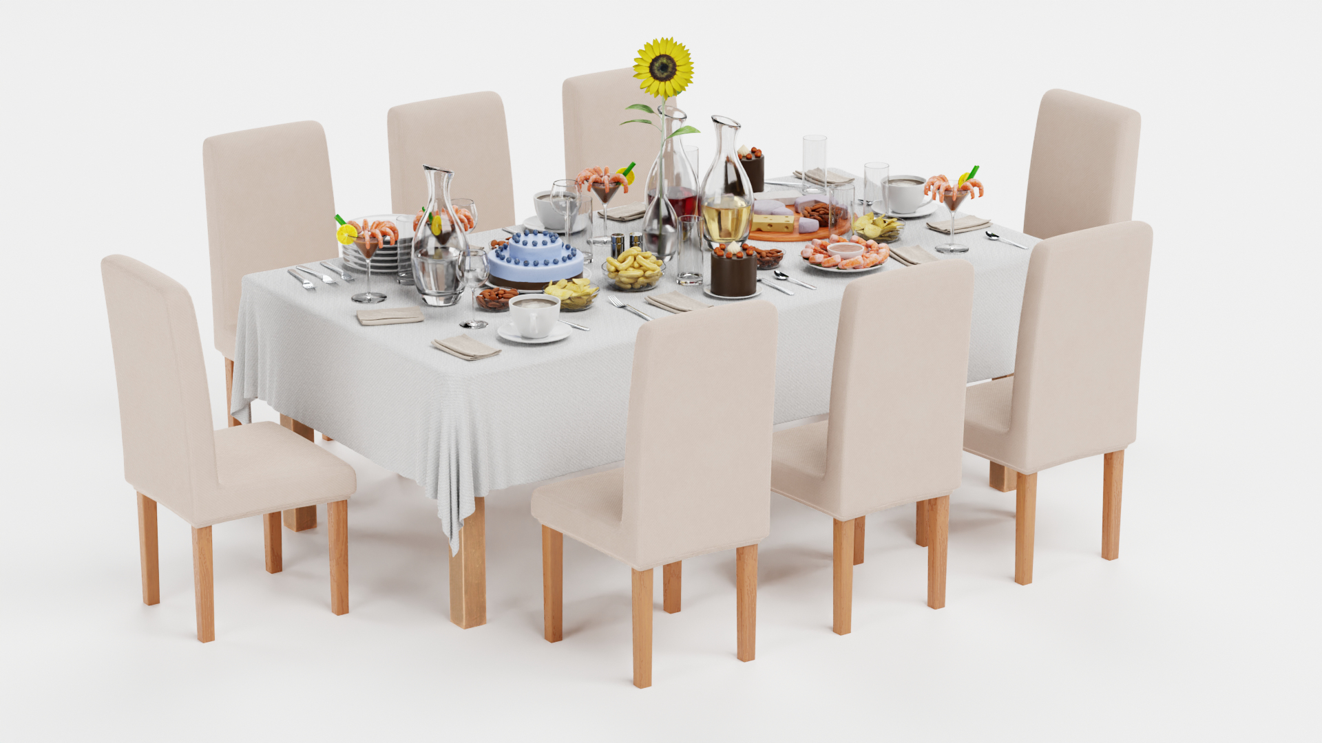 Party Table 3D - TurboSquid 1962089