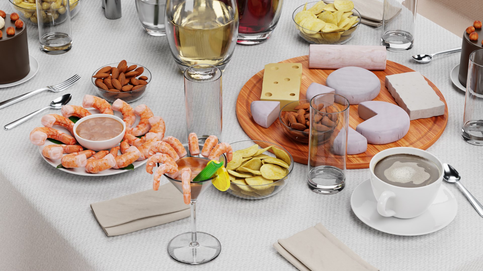 Party Table 3D - TurboSquid 1962089
