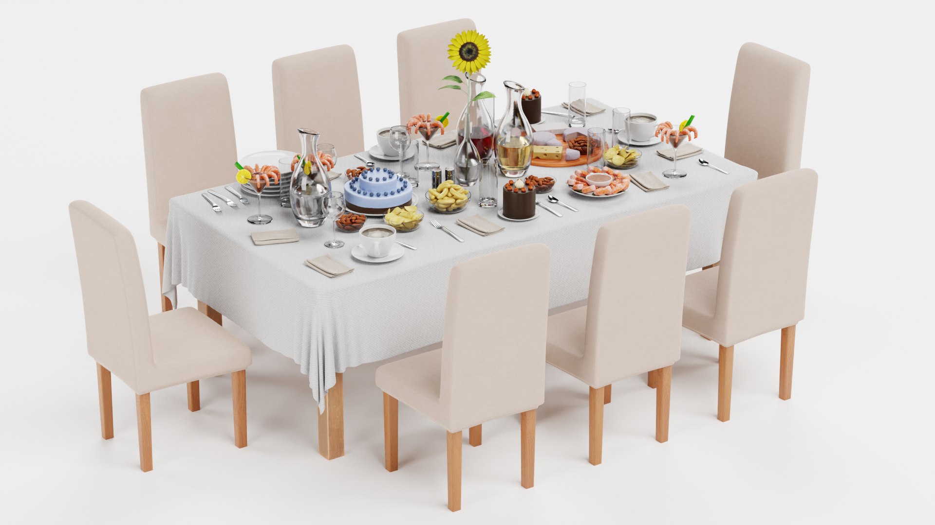 Party Table 3D - TurboSquid 1962089