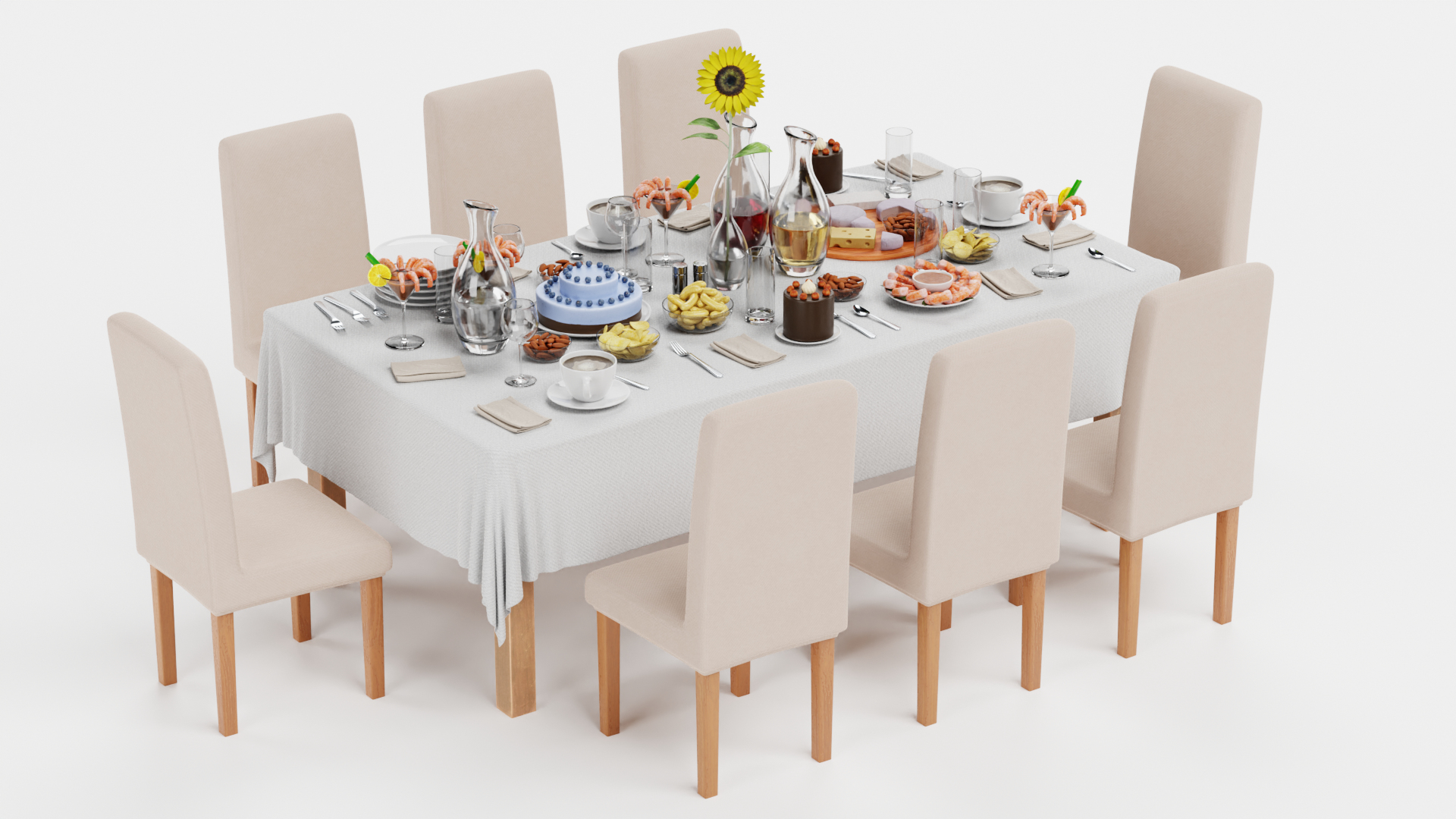 Party Table 3D - TurboSquid 1962089