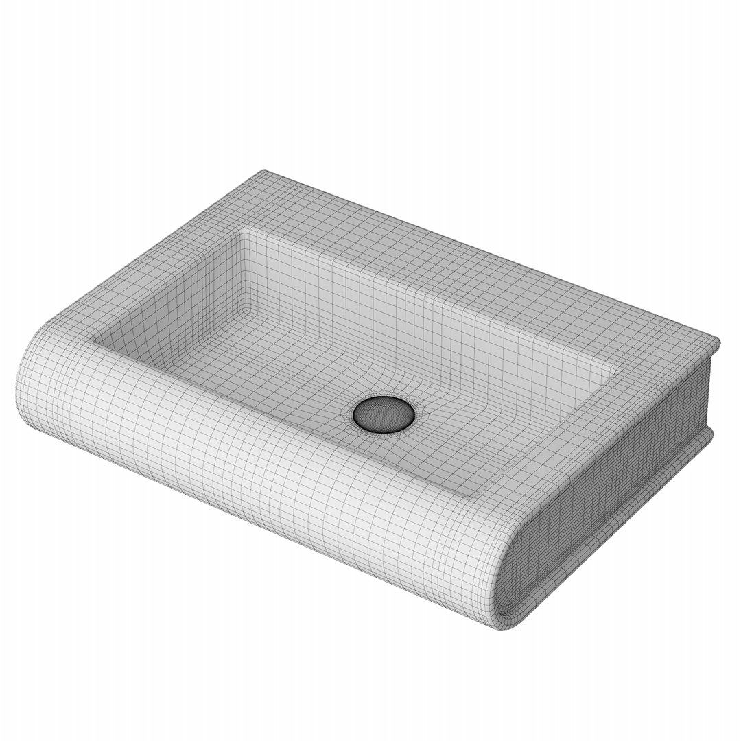 3D Model Wall Hung Rectangle Wash Basin - TurboSquid 1694168