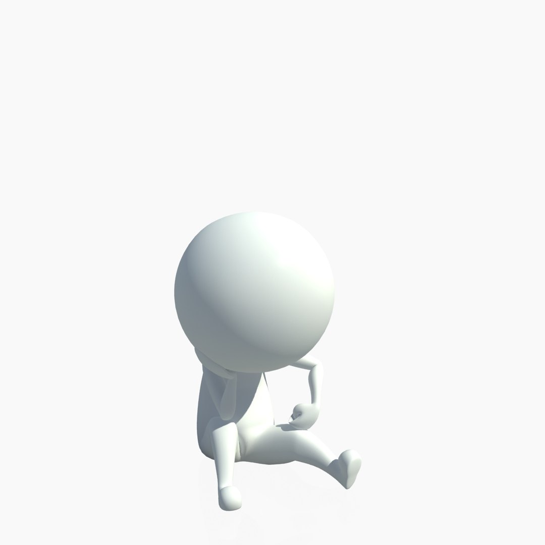3d model white cartoon