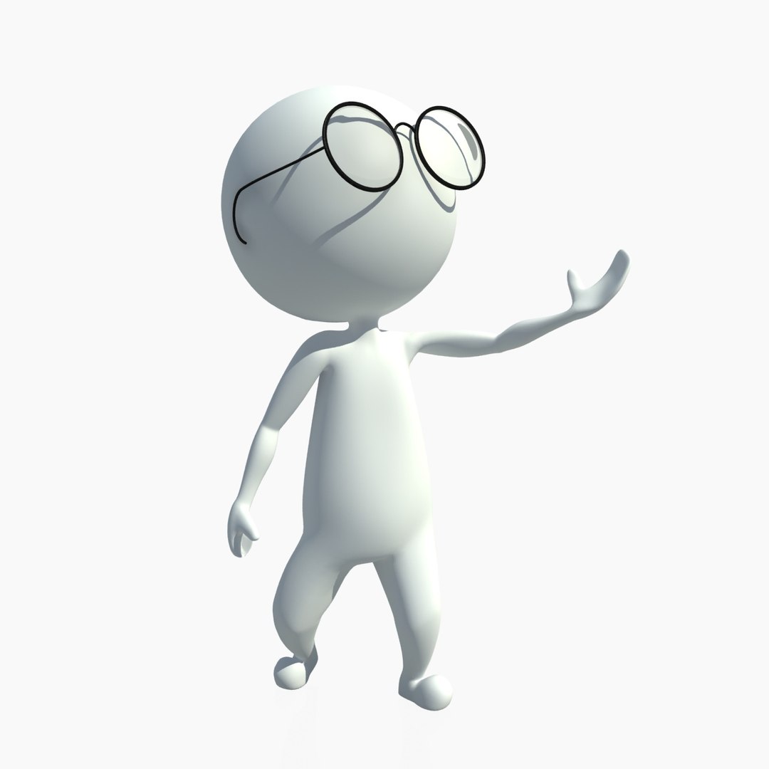 3d model white cartoon