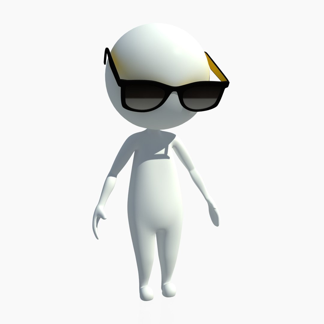 3d model white cartoon