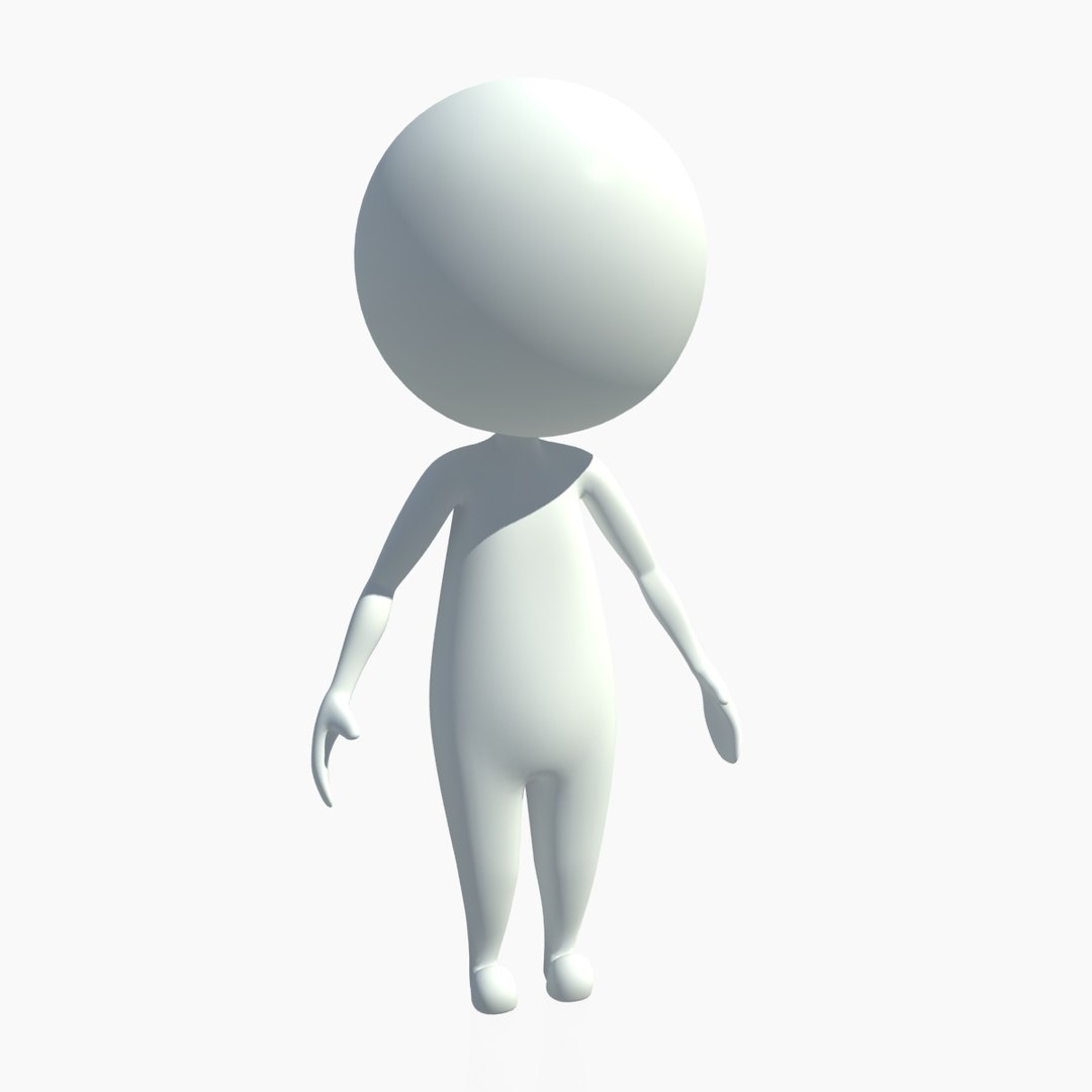 3d model white cartoon