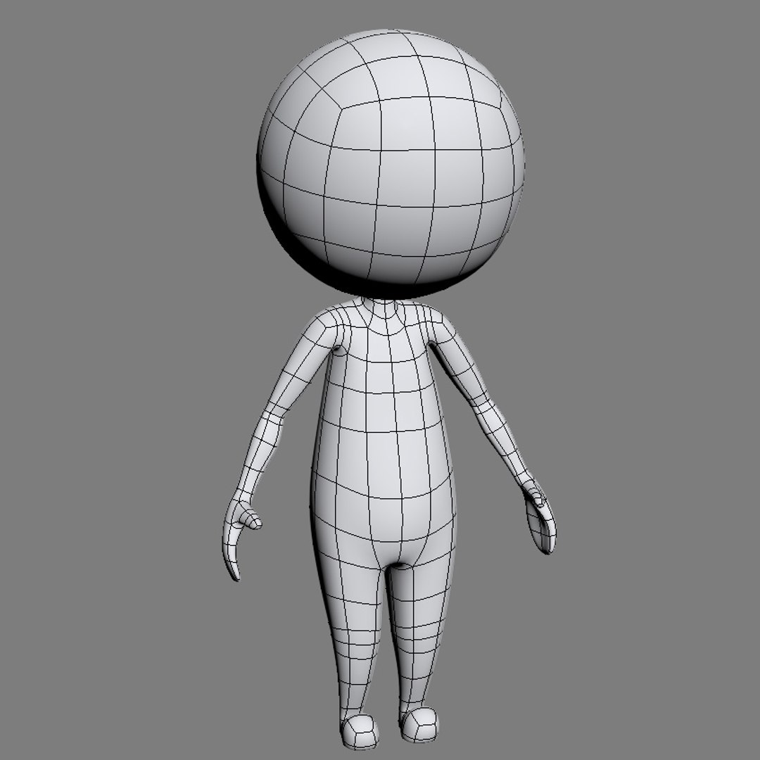 3d model white cartoon