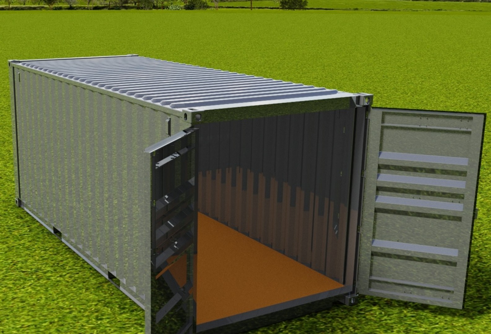 3d - 20ft iso shipping container