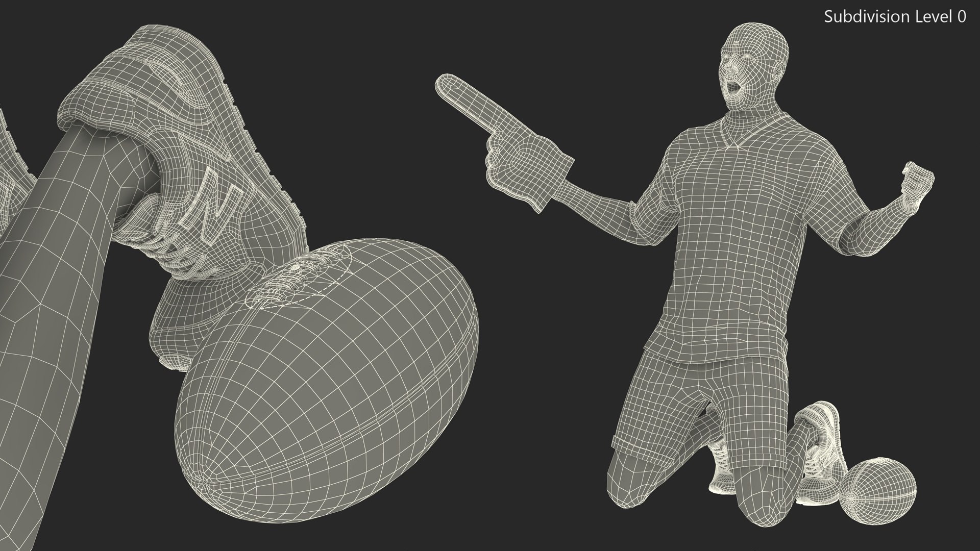 Rugby Fan Kneeling Victory Pose 3D Model - TurboSquid 2424526