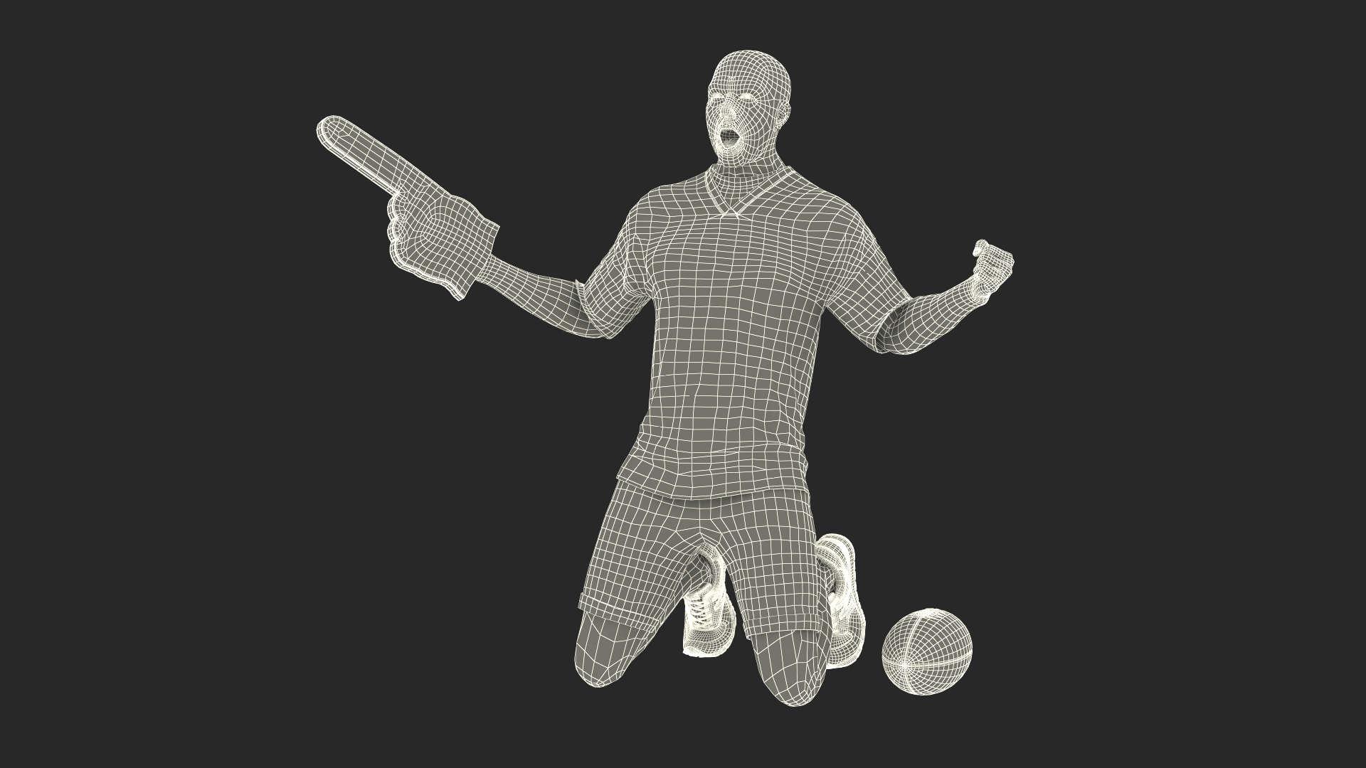 Rugby Fan Kneeling Victory Pose 3D Model - TurboSquid 2424526