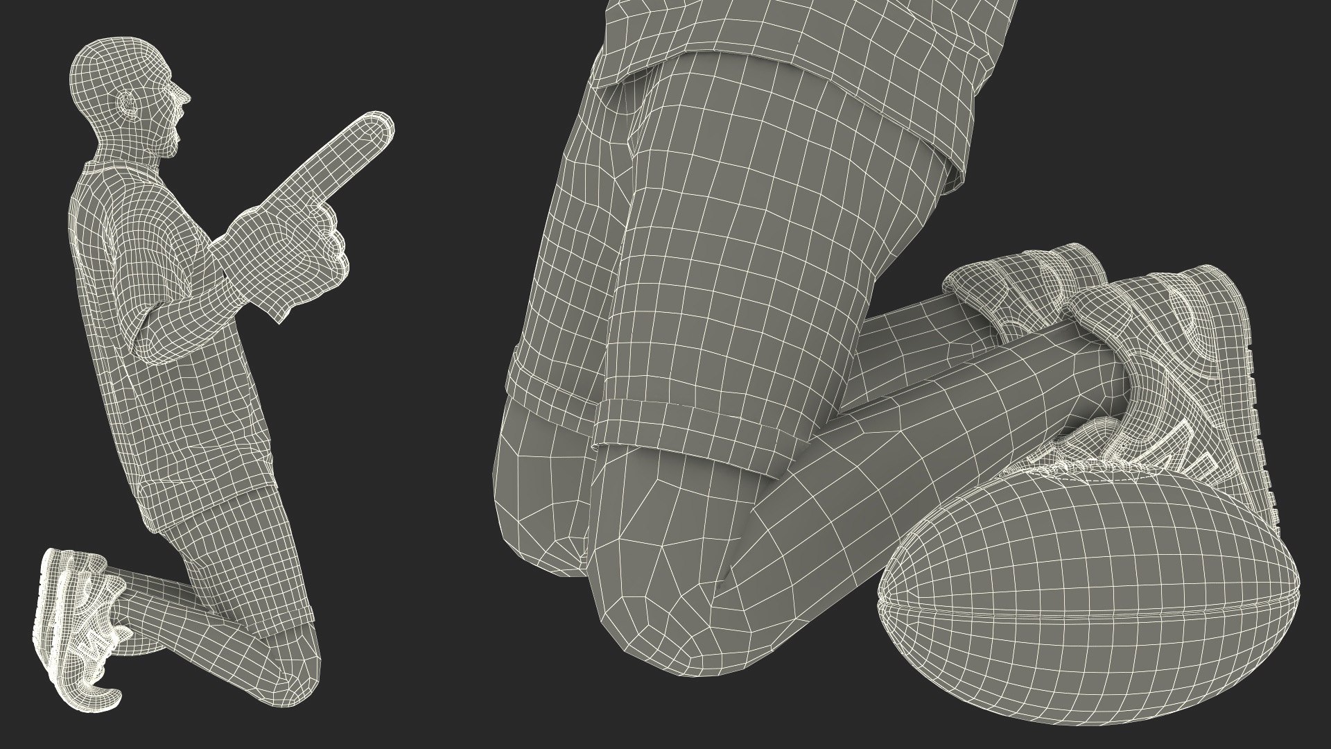 Rugby Fan Kneeling Victory Pose 3D Model - TurboSquid 2424526