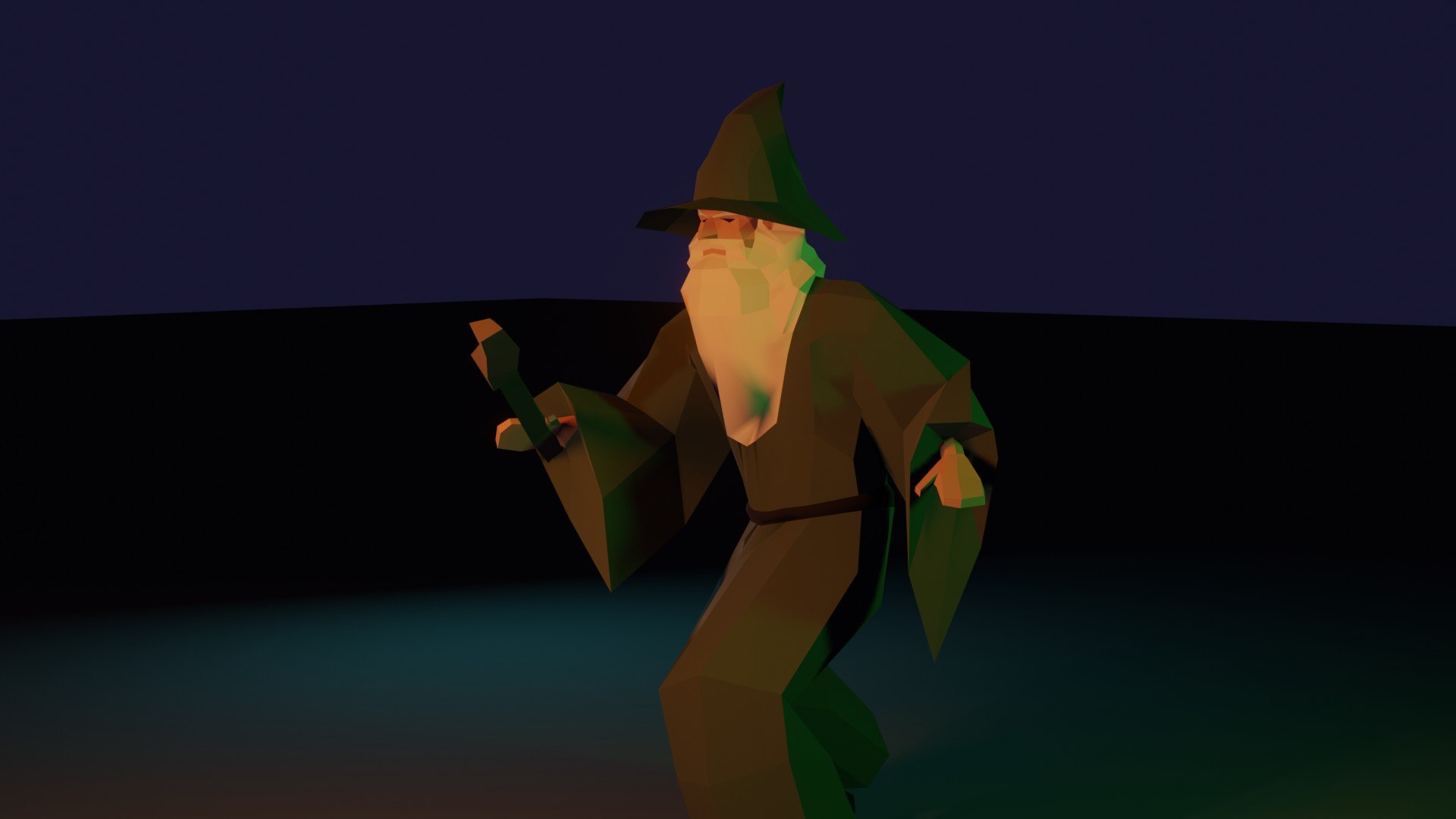 3D Wizard Model Fbx With Wizard Stick Low-poly - TurboSquid 1848694