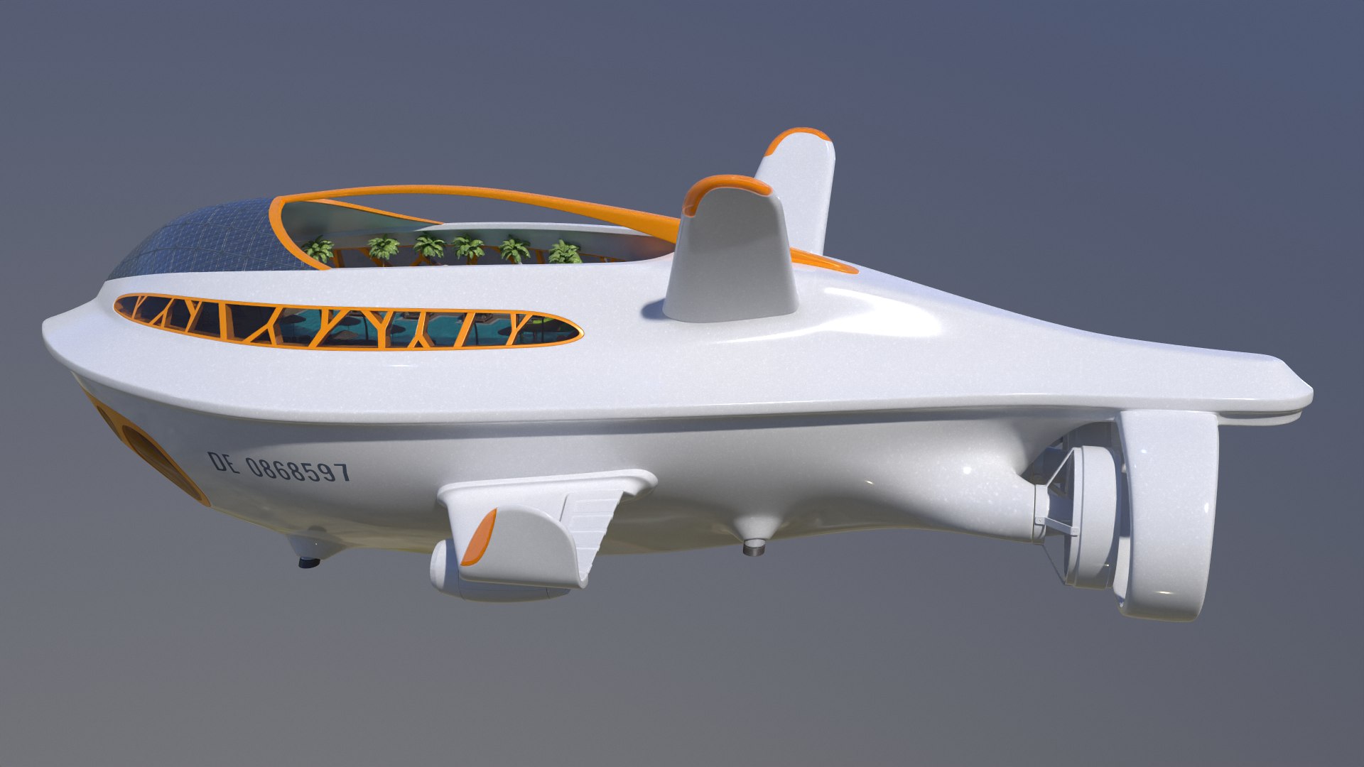 3D Airship Futuristic Model - TurboSquid 2148565