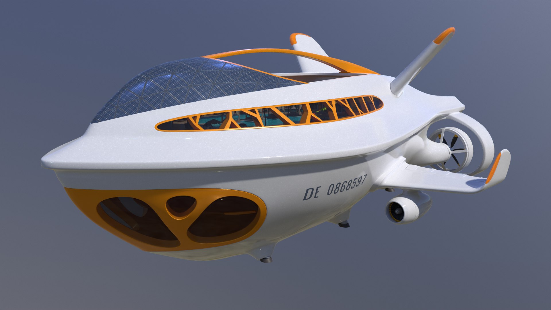 3D Airship Futuristic Model - TurboSquid 2148565