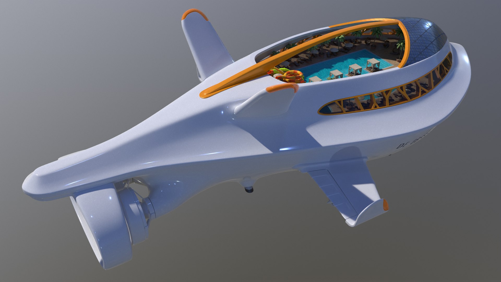 3D Airship Futuristic Model - TurboSquid 2148565