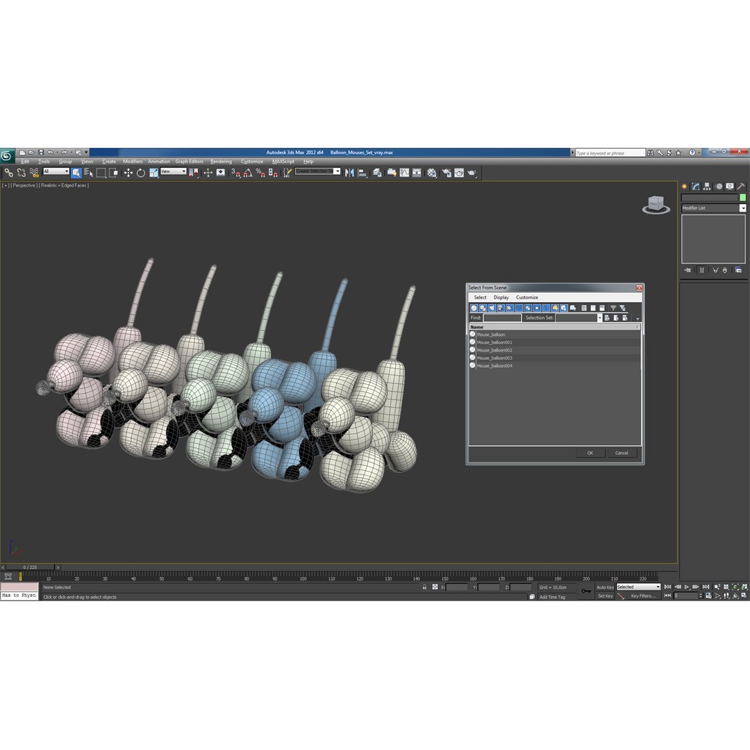 3d balloon mouses set