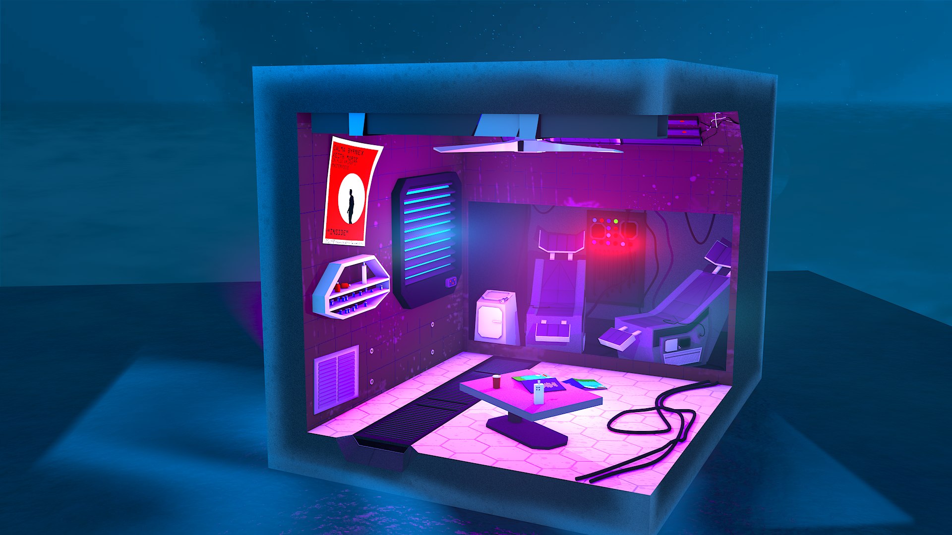 3D CyberPunk Room Model - TurboSquid 2410416
