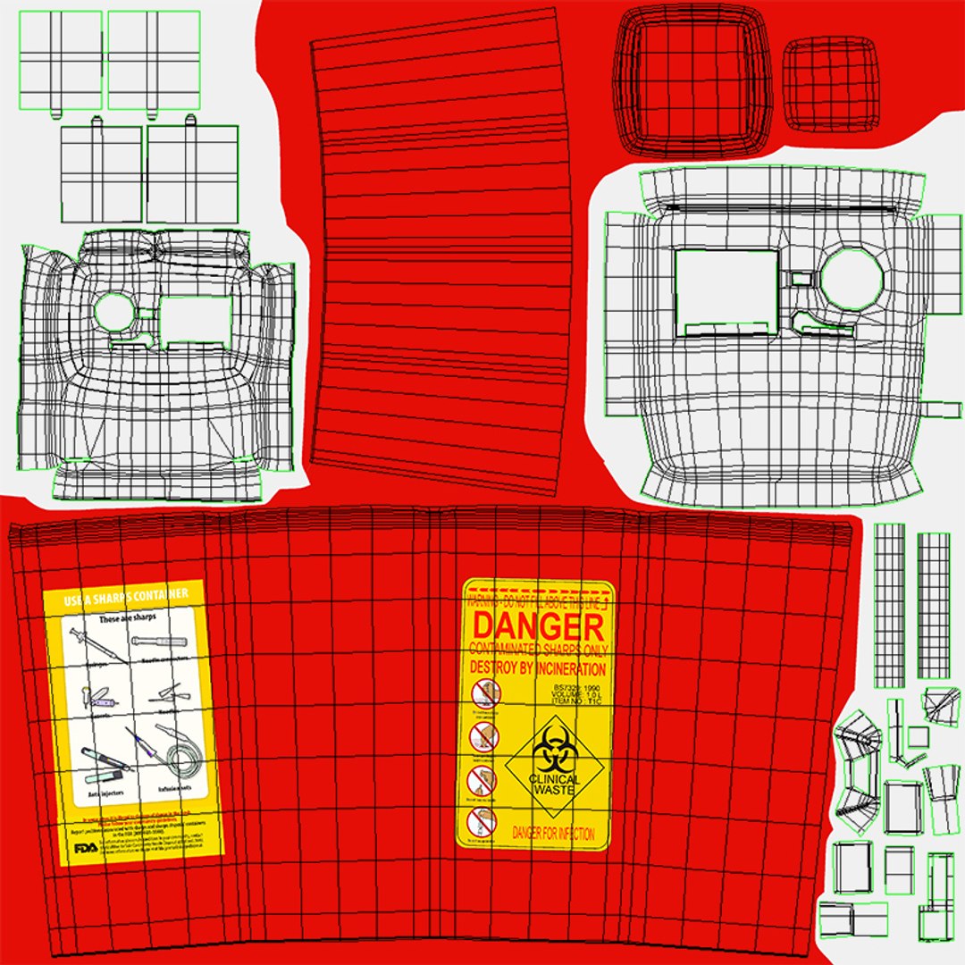 3D medical sharps bin model - TurboSquid 1708523