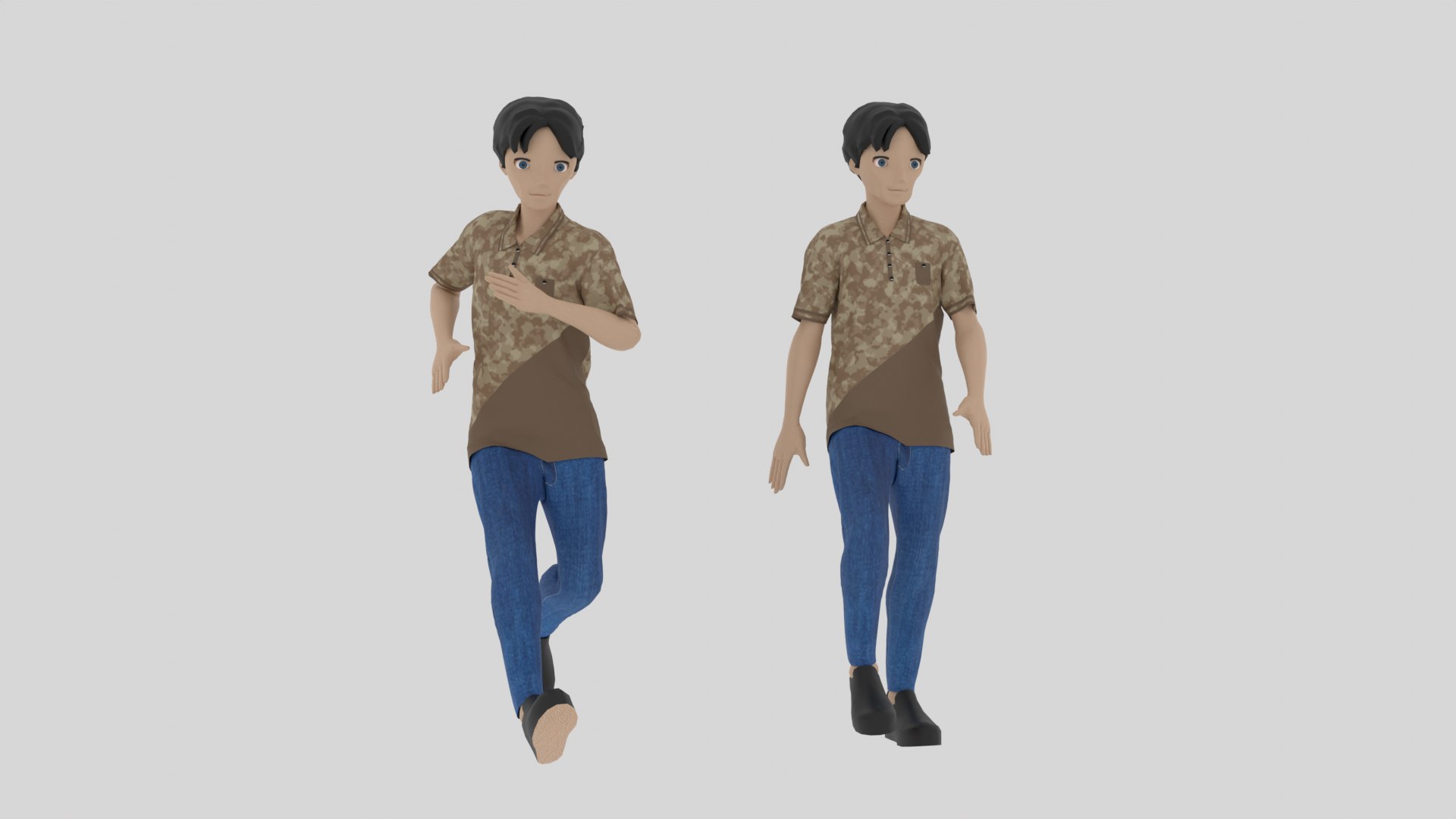 Cartoon Character Walking and Running Animation 3D model - TurboSquid ...