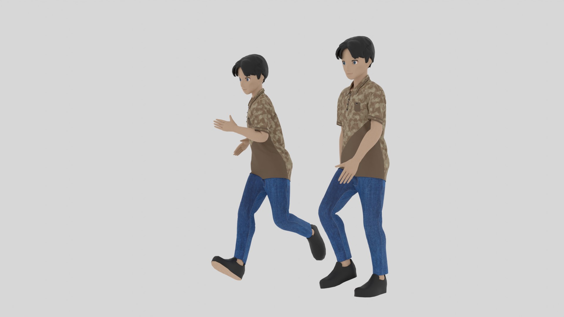 Cartoon Character Walking and Running Animation 3D model - TurboSquid ...