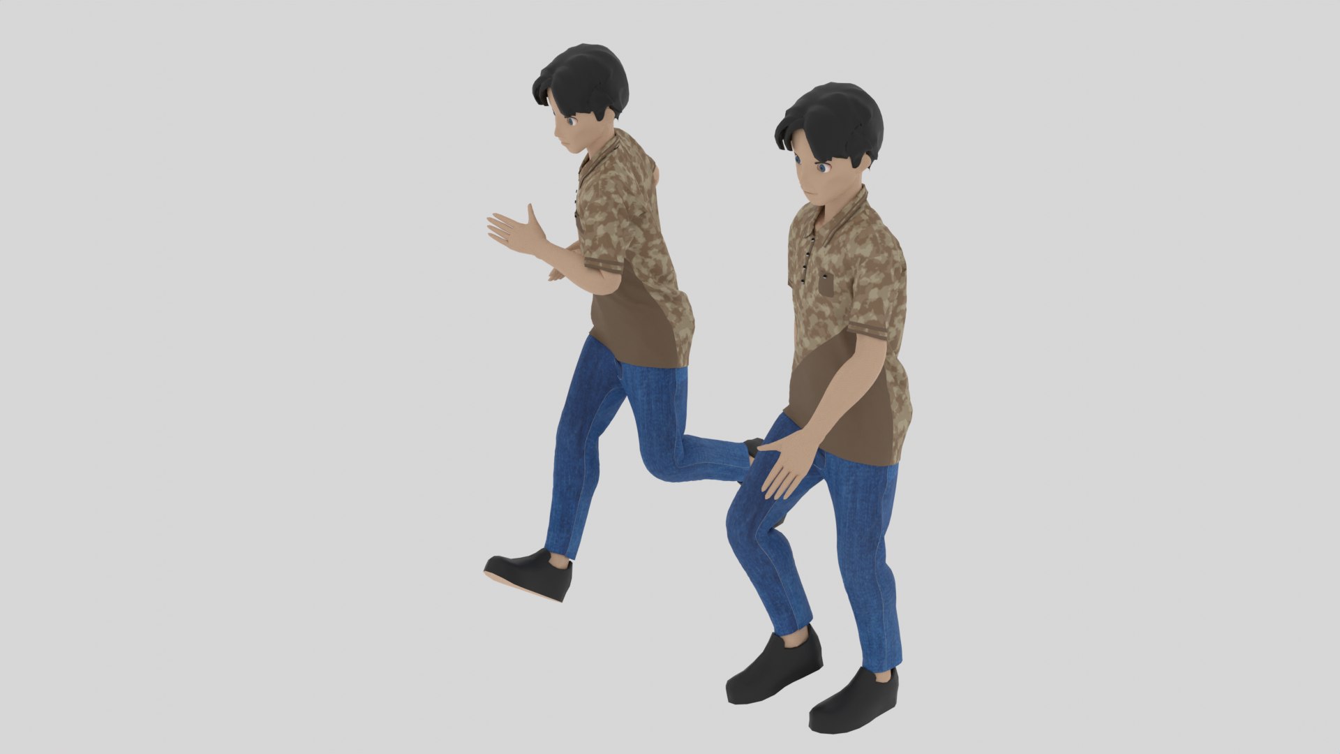 Cartoon Character Walking and Running Animation 3D model - TurboSquid ...