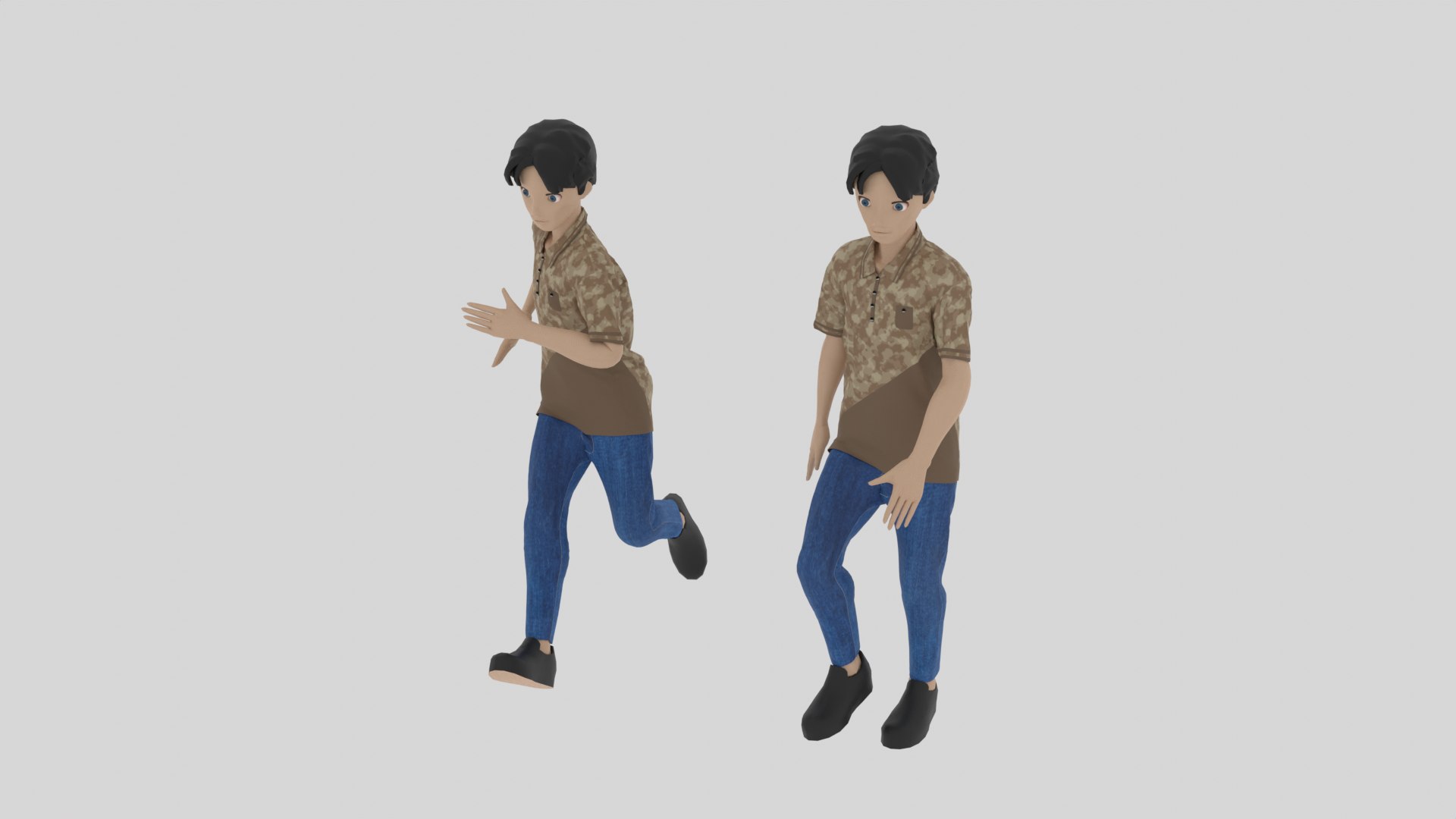 Cartoon Character Walking and Running Animation 3D model - TurboSquid ...