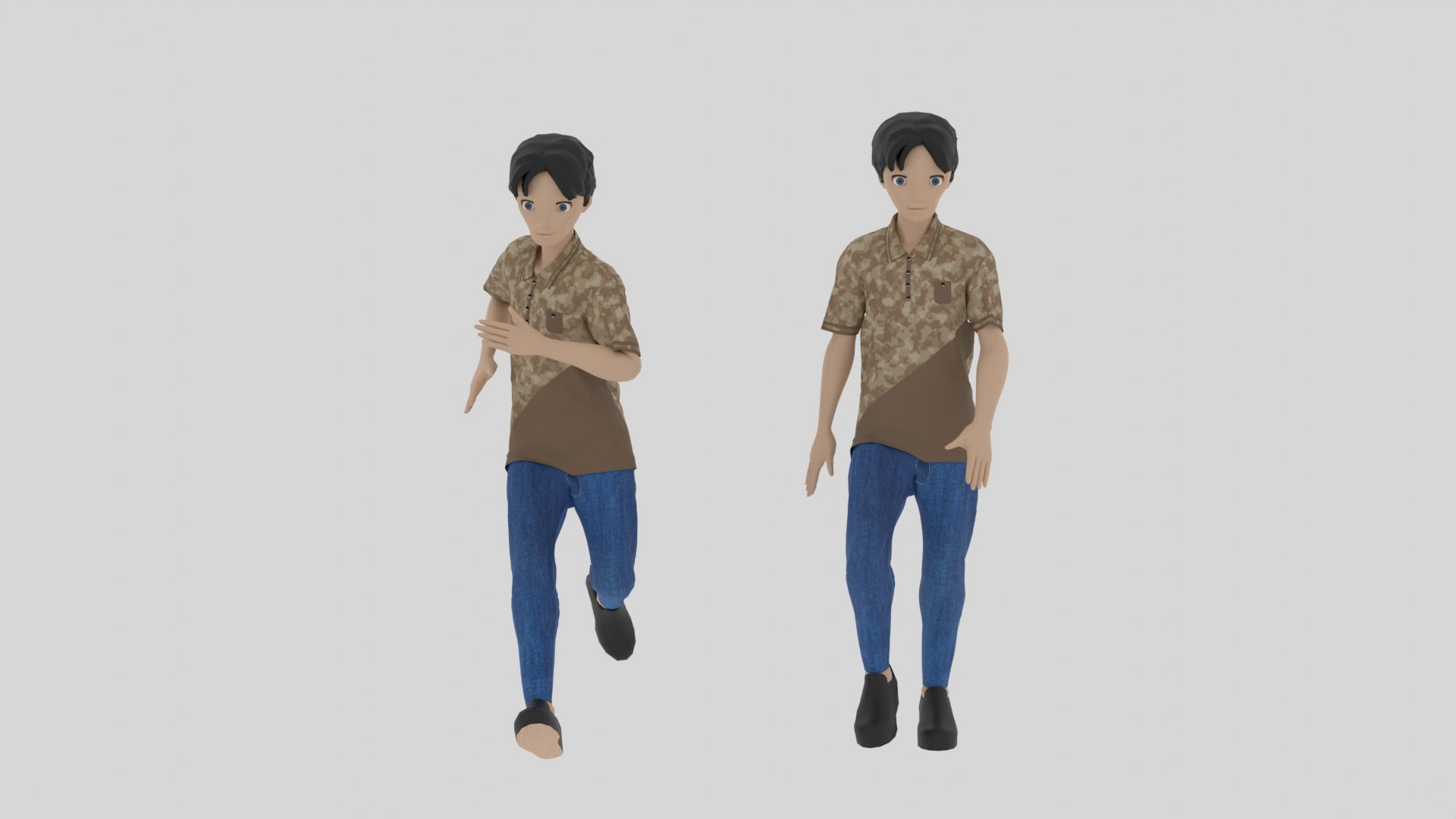 Cartoon Character Walking and Running Animation 3D model - TurboSquid ...