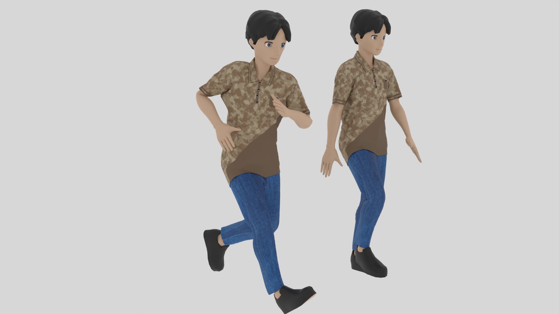 Cartoon Character Walking and Running Animation 3D model - TurboSquid ...