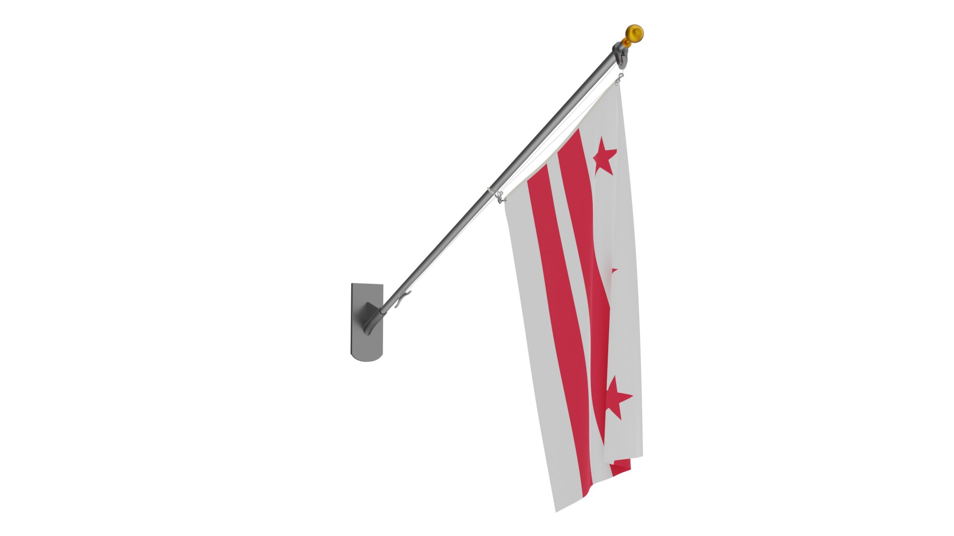 3D Wall Flag Washington DC T2 Model - TurboSquid 2268037