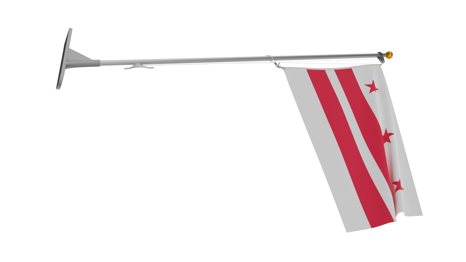 3D Wall Flag Washington DC T2 Model - TurboSquid 2268037