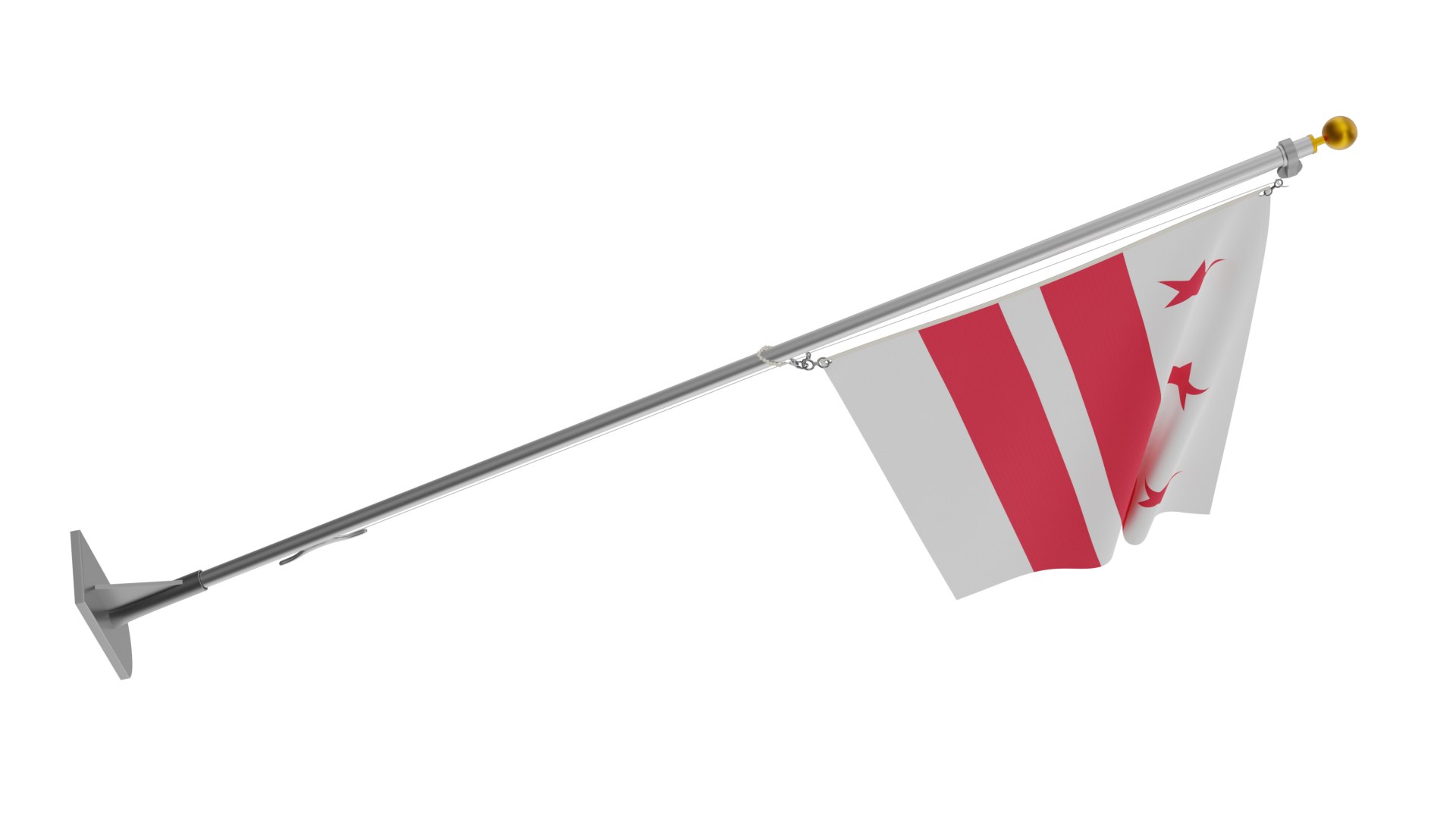 3D Wall Flag Washington DC T2 Model - TurboSquid 2268037