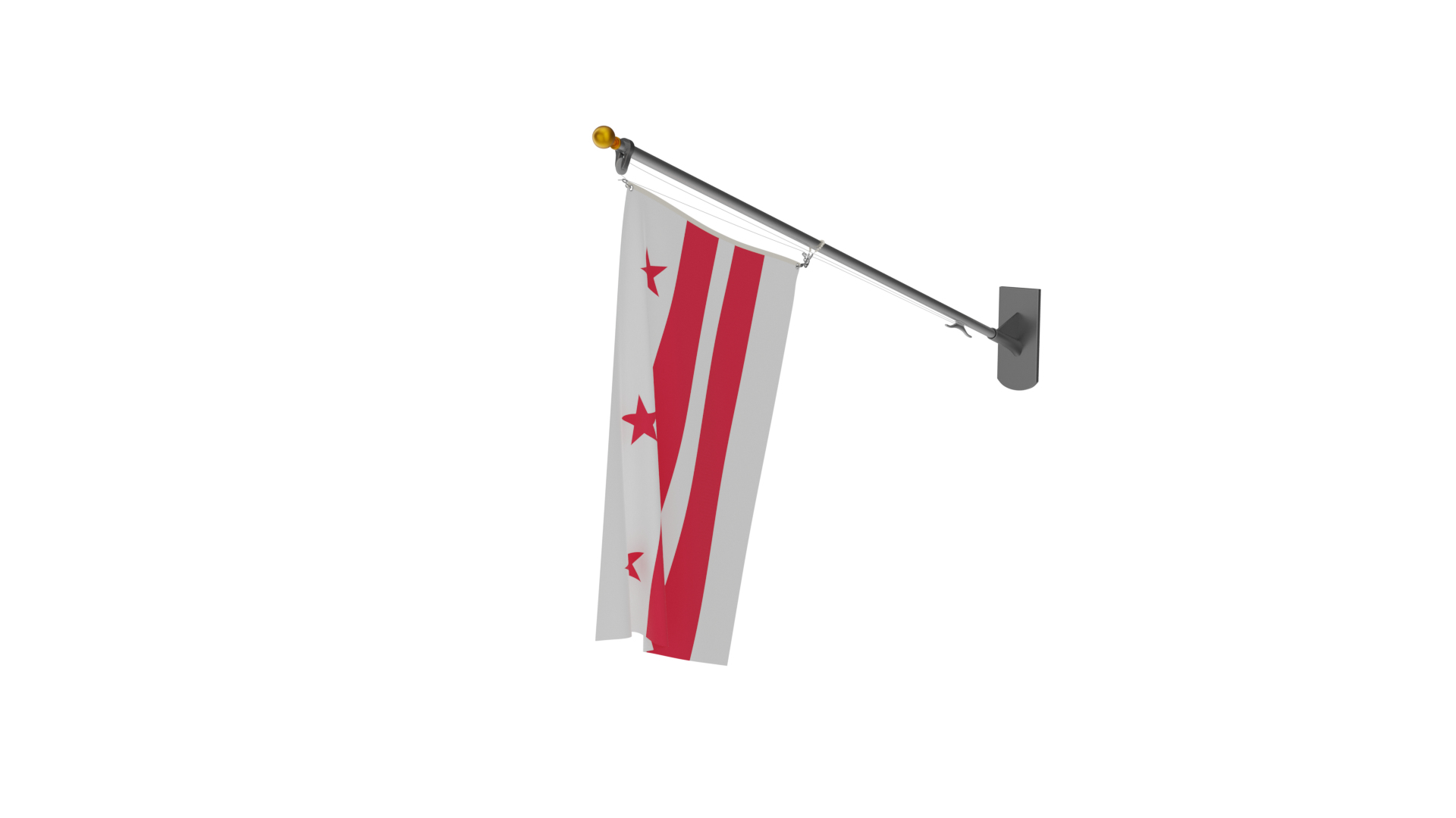 3D Wall Flag Washington DC T2 Model - TurboSquid 2268037