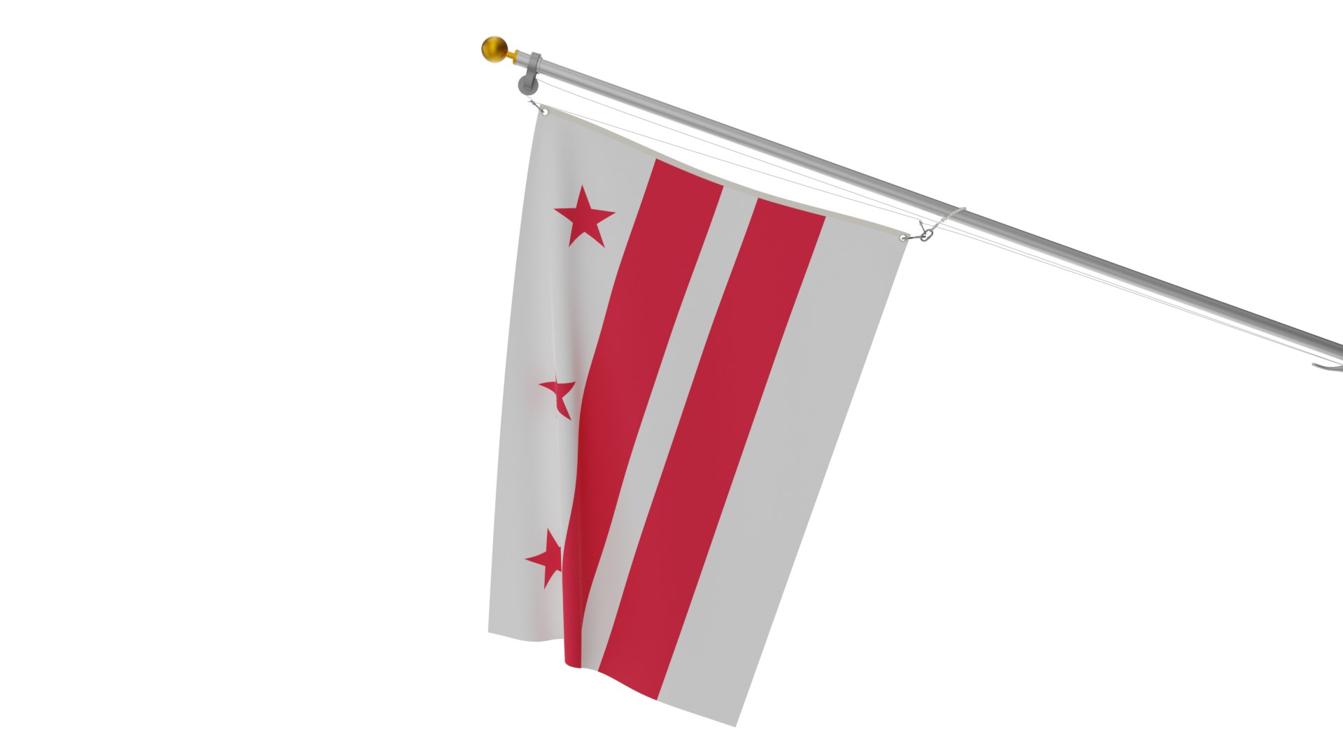 3D Wall Flag Washington DC T2 Model - TurboSquid 2268037
