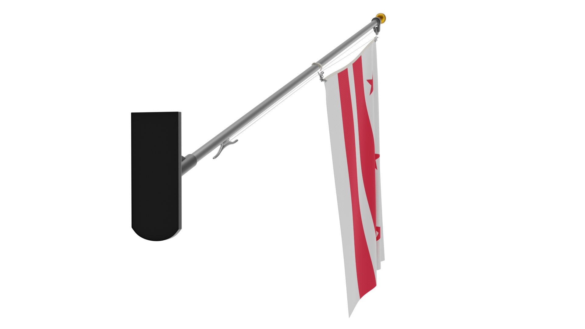 3D Wall Flag Washington DC T2 Model - TurboSquid 2268037