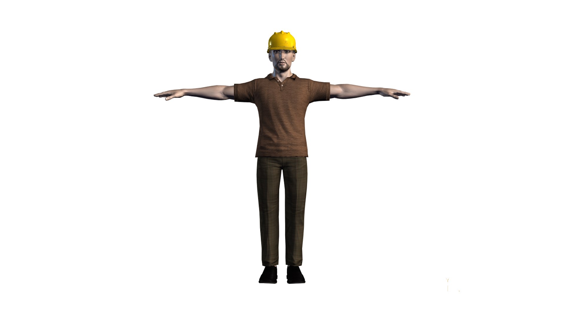 3D Engineer Man With Hat Model - TurboSquid 1901747