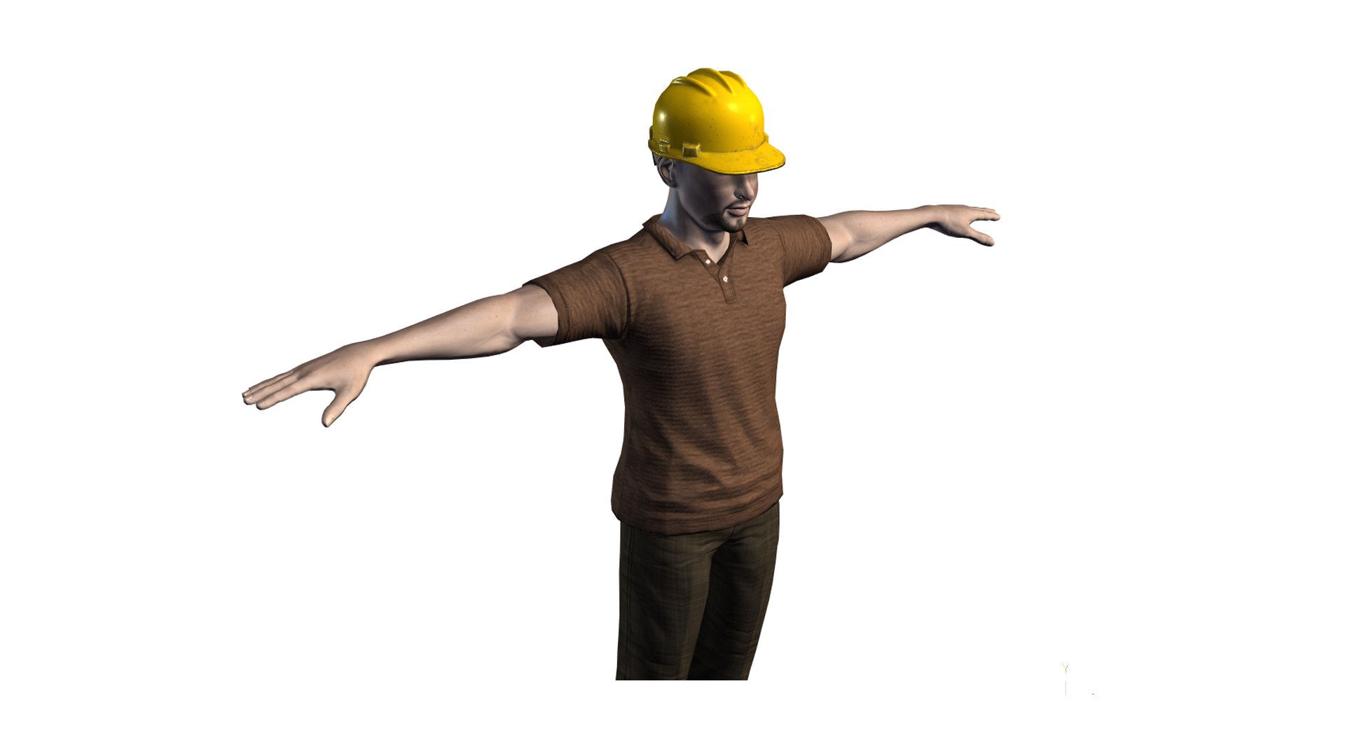 3D Engineer Man With Hat Model - TurboSquid 1901747