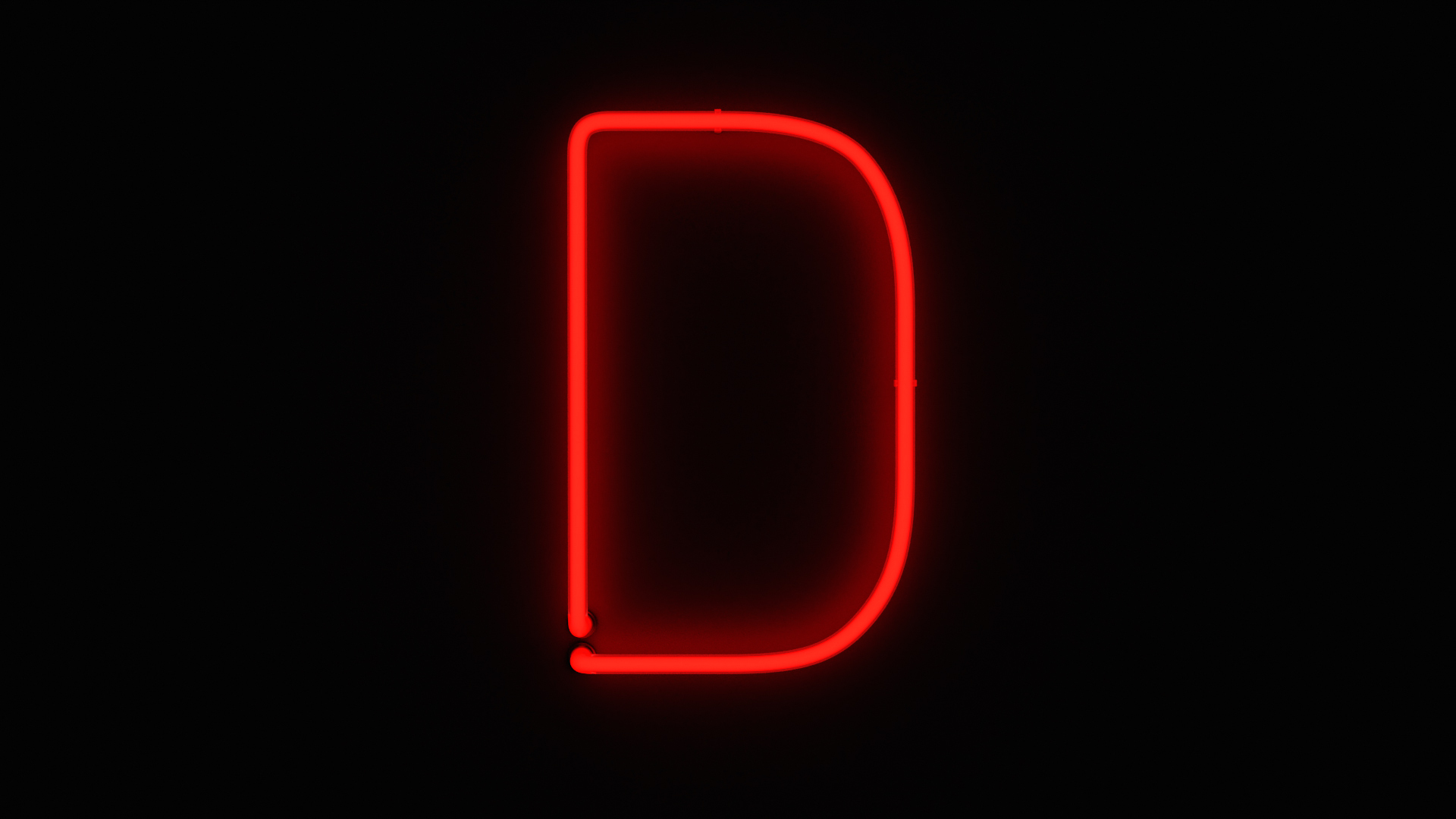 Neon Red Alphabet D 3D - TurboSquid 2139785