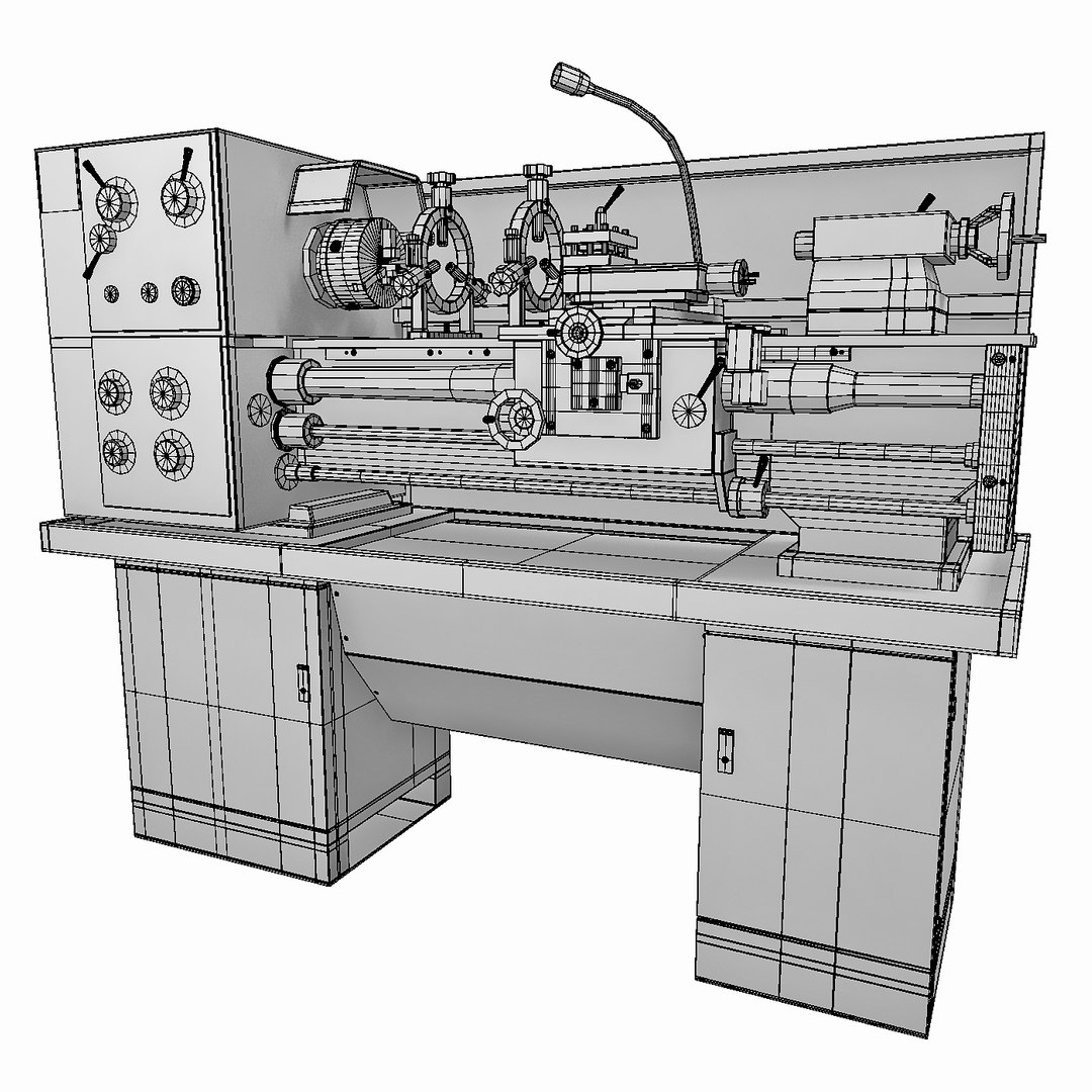 3D Geared Head Engine Lathe - TurboSquid 1305857
