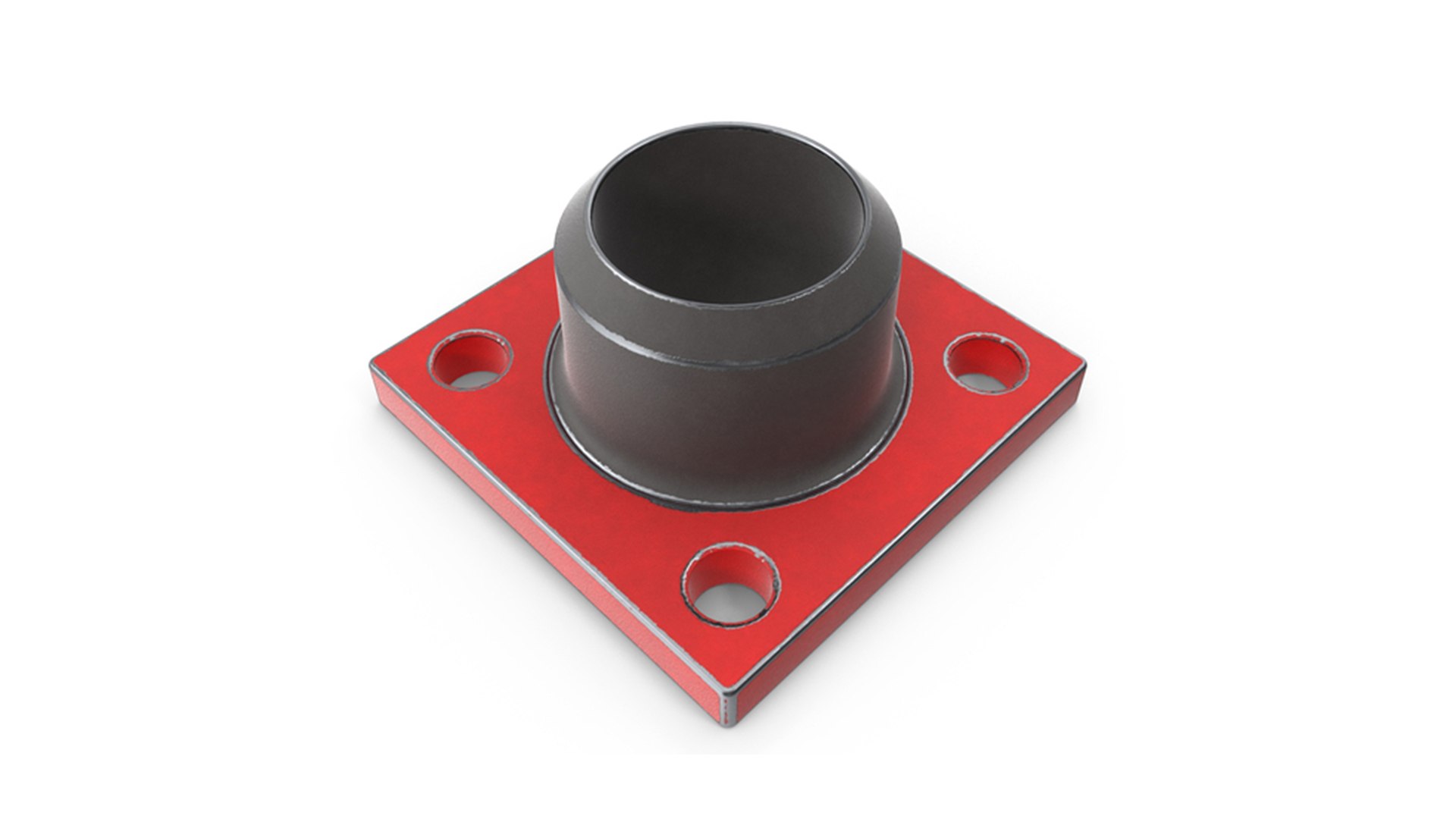 Square Flange Steel Painted Red PBR 3D Model - TurboSquid 2299836