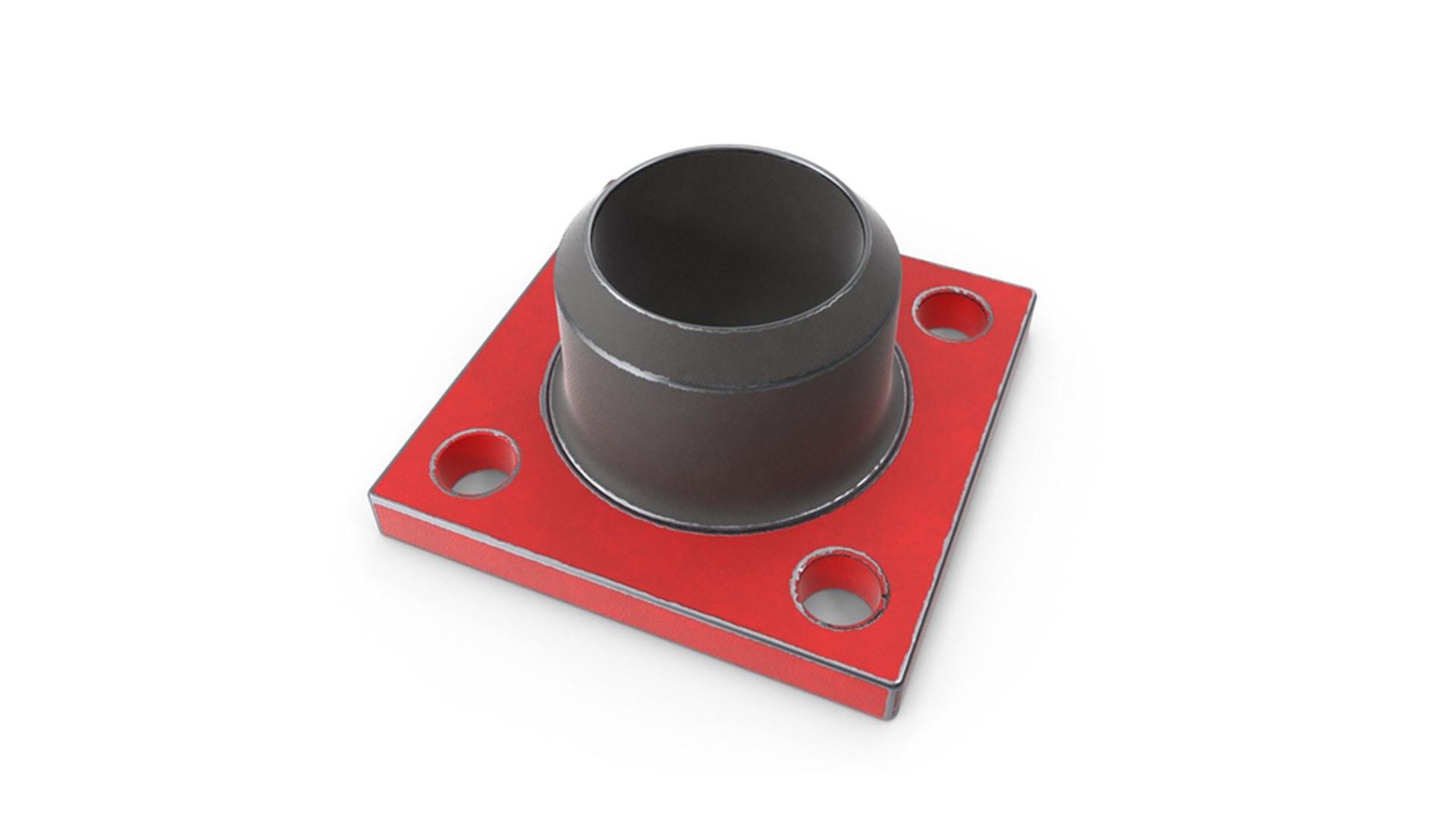 Square Flange Steel Painted Red PBR 3D Model - TurboSquid 2299836