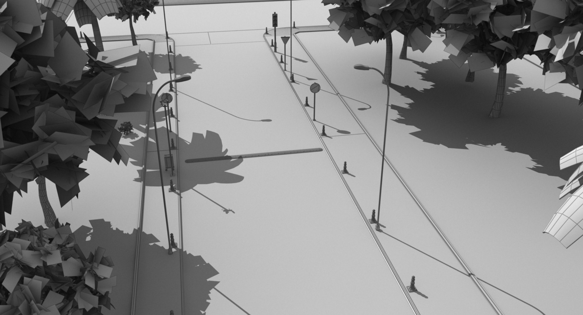 Road Intersection 3D Model - TurboSquid 1398015